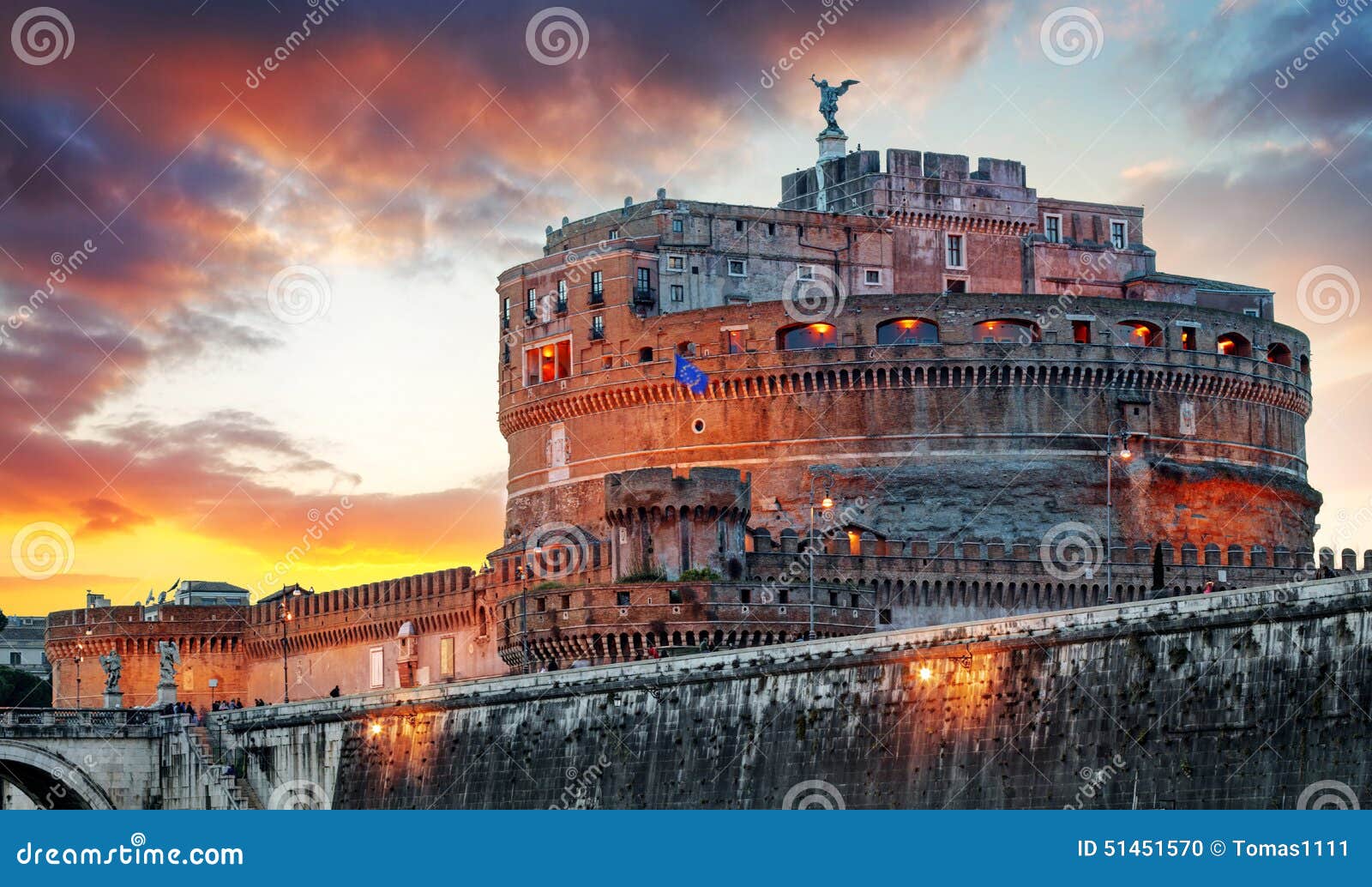 Rome - Castel Saint Angelo, Italy Stock Photo - Image of landmark ...