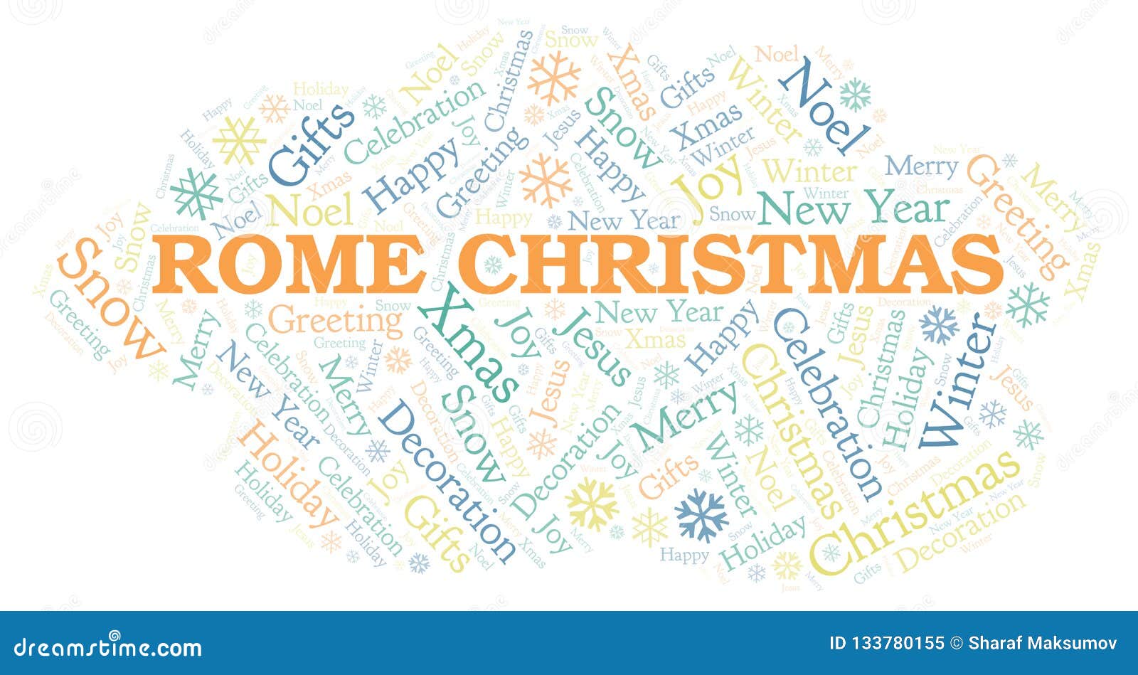 Rome Christmas word cloud stock illustration. Illustration of rome ...