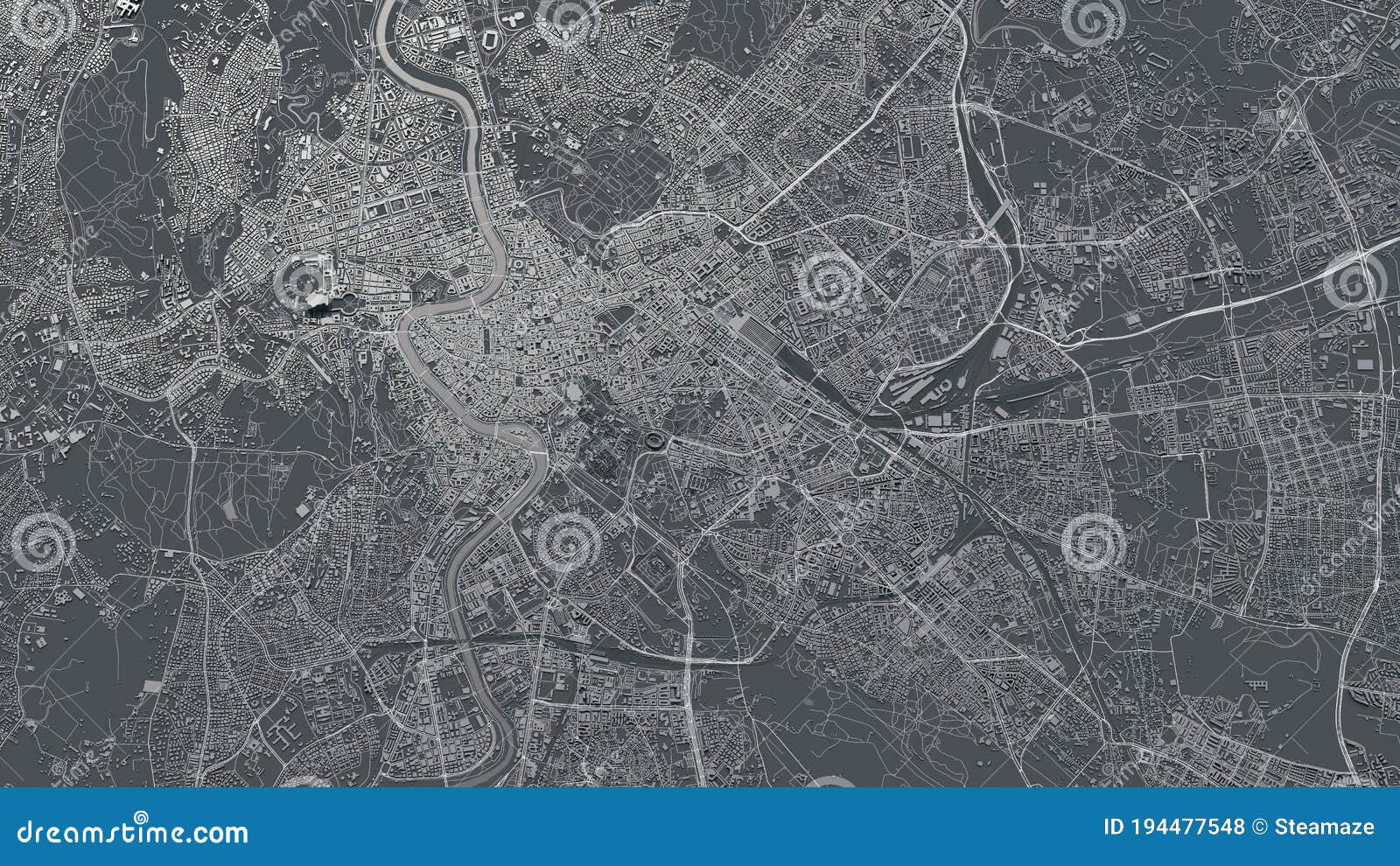 Rome city 3d map. stock illustration. Illustration of beach - 194477548