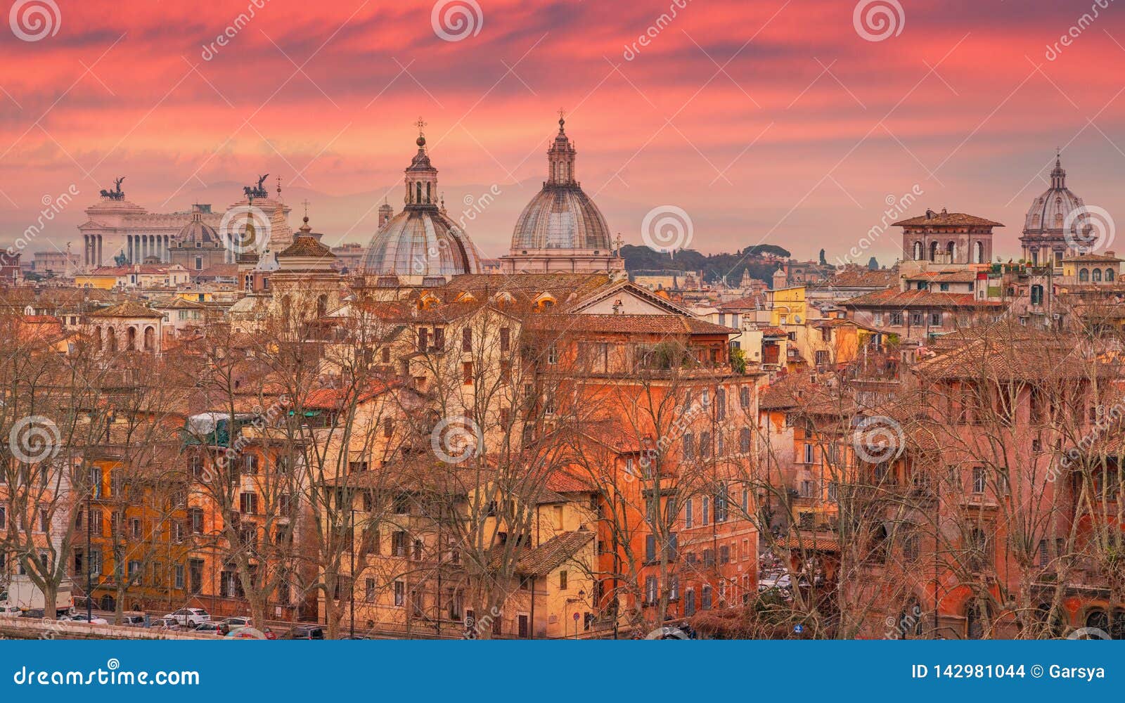Rome city skyline view editorial stock image. Image of roma - 142981044