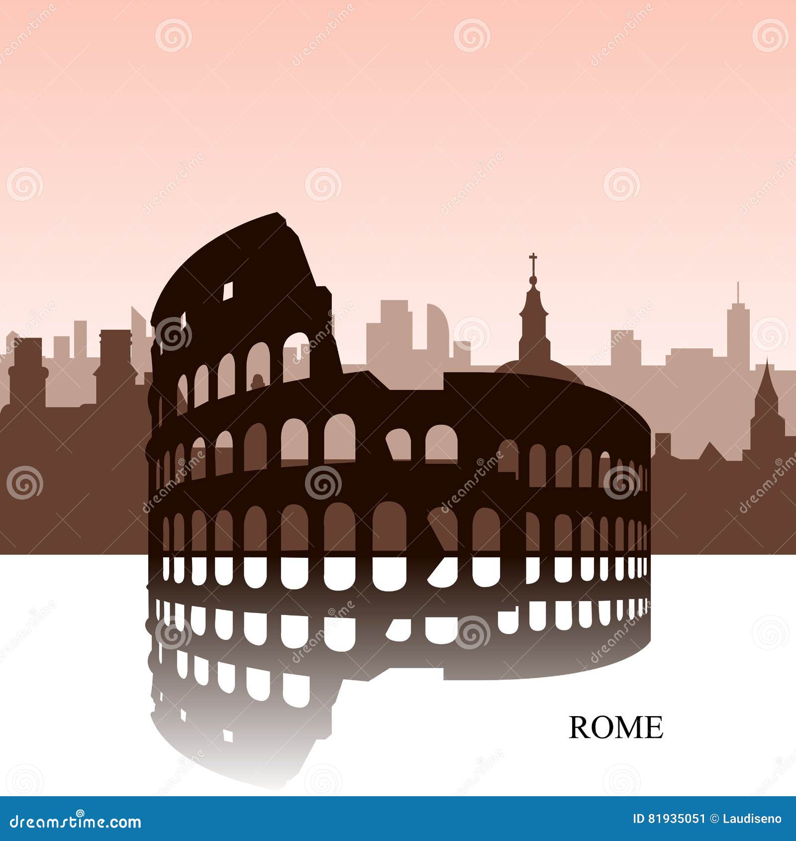Rome cityscape stock illustration. Illustration of italy - 81935051