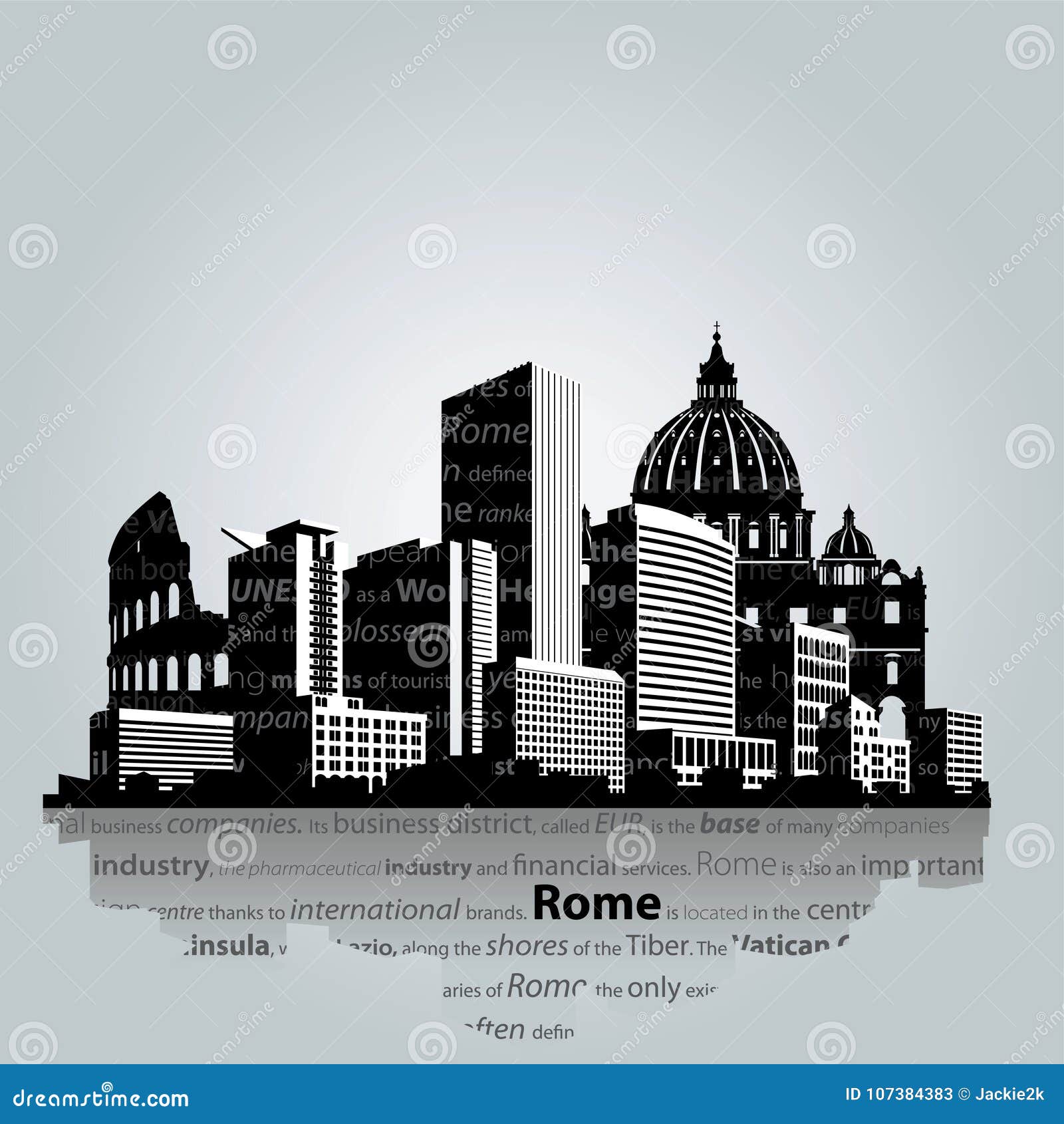Rome Cityscape. Vector Illustration Stock Vector - Illustration of city ...