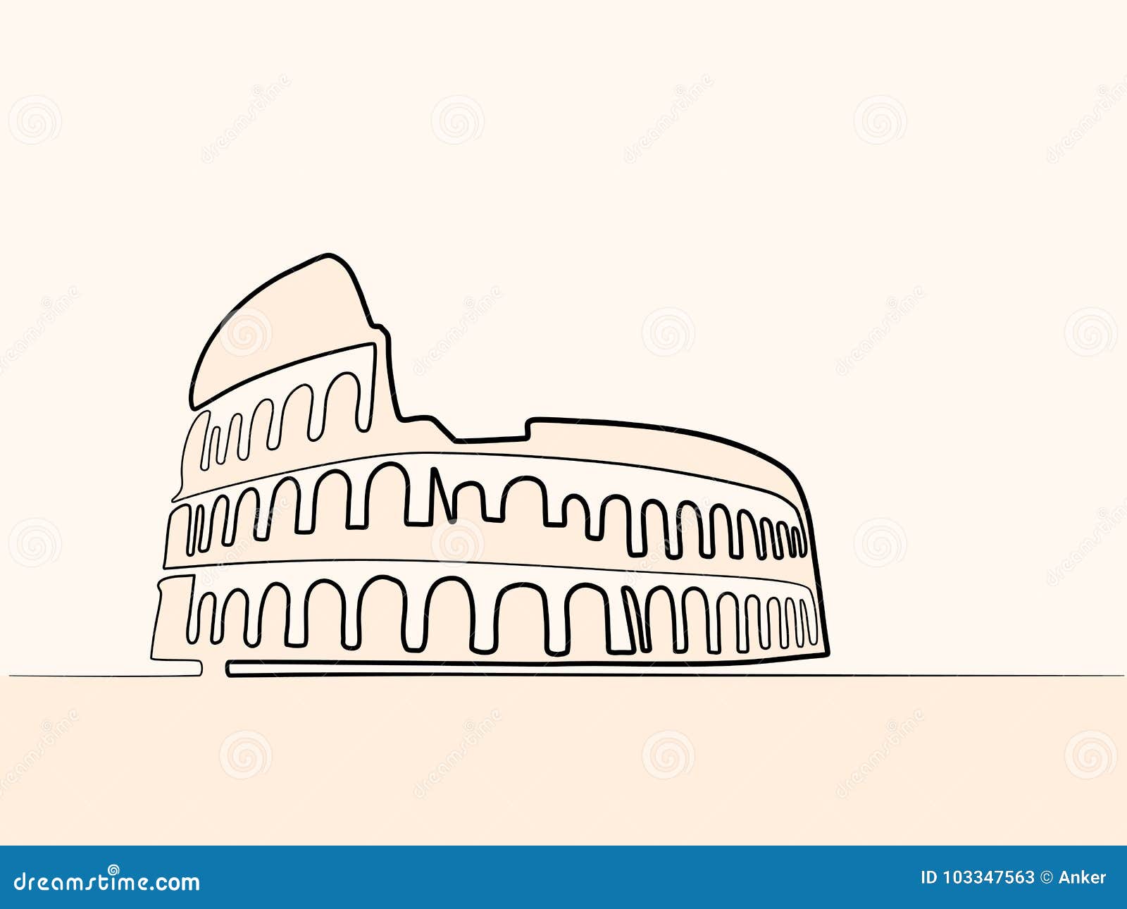 Rome Coliseum Hand Drawn Outline Doodle Icon. Vector Illustration ...