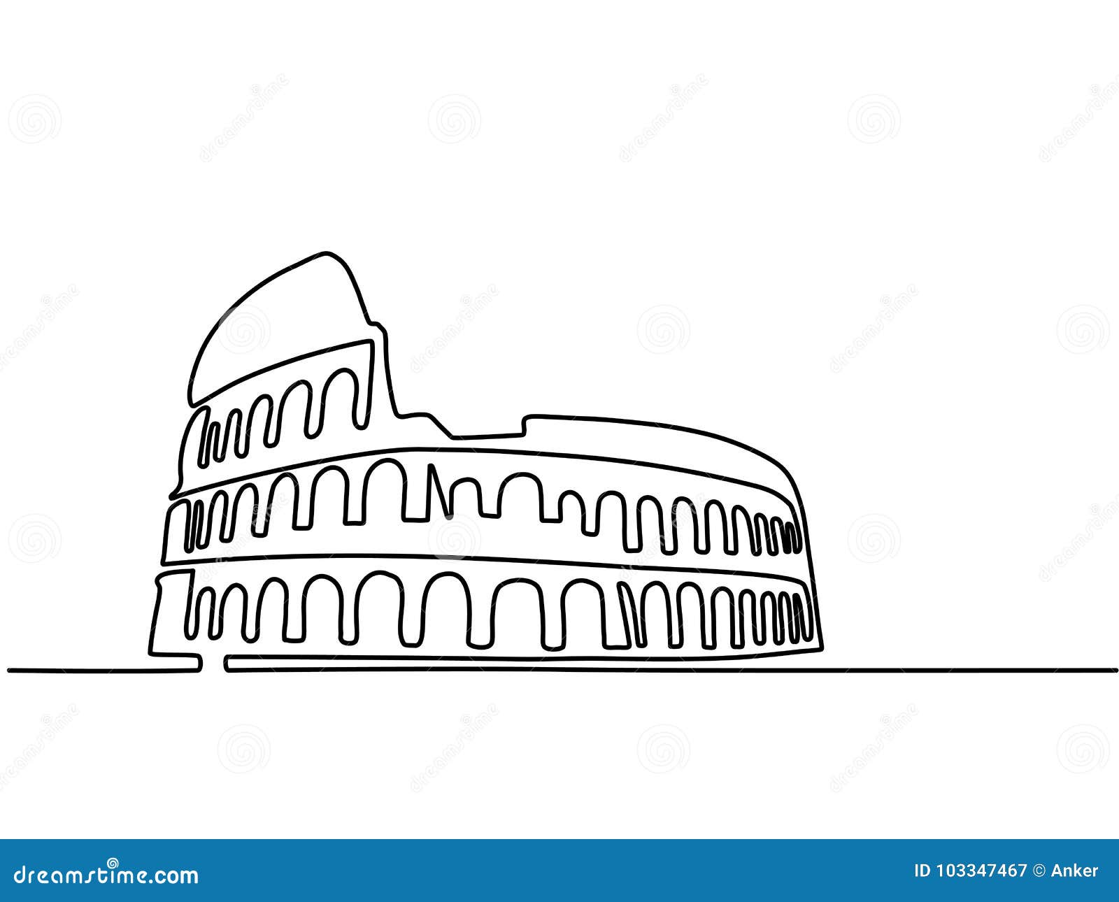 Rome Coliseum Hand Drawn Outline Doodle Icon. Vector Illustration ...