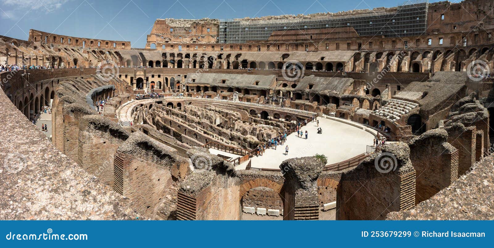 Rome Coliseum Interior Panorama Stock Image - Image of spectacle, pano ...