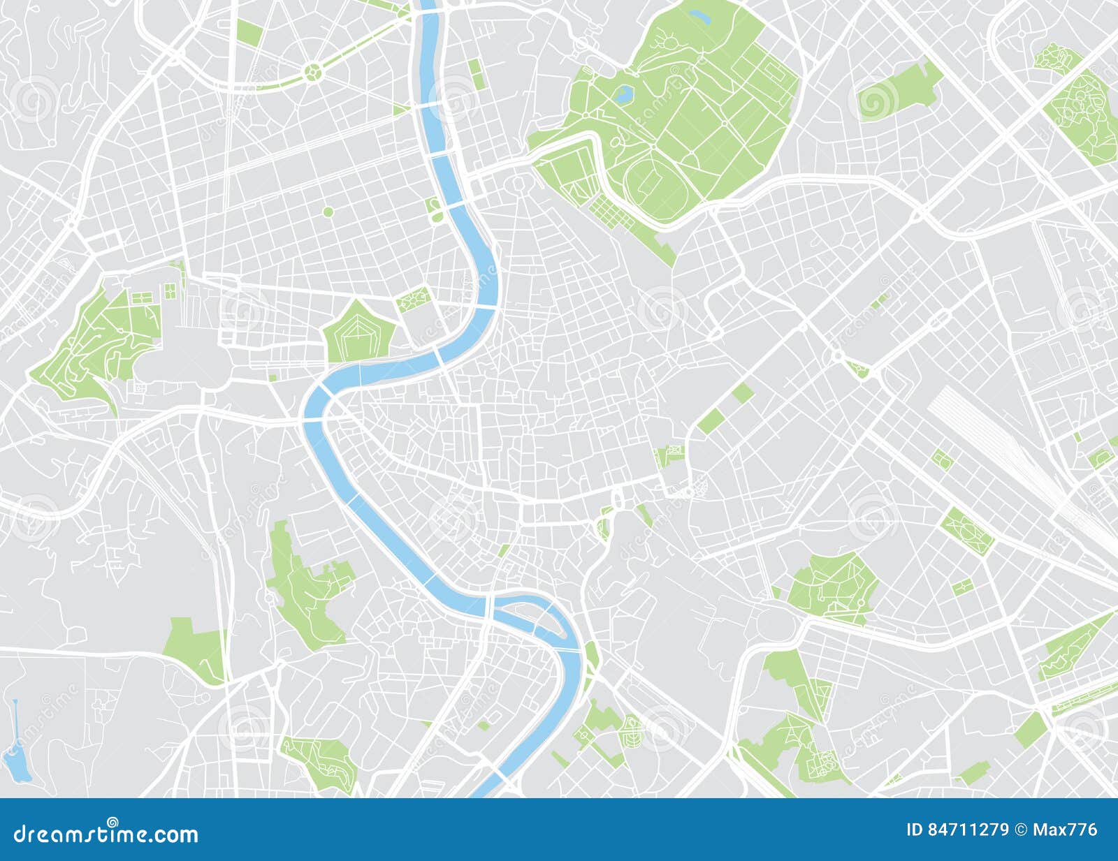 Rome colored vector map stock vector. Illustration of aerial - 84711279