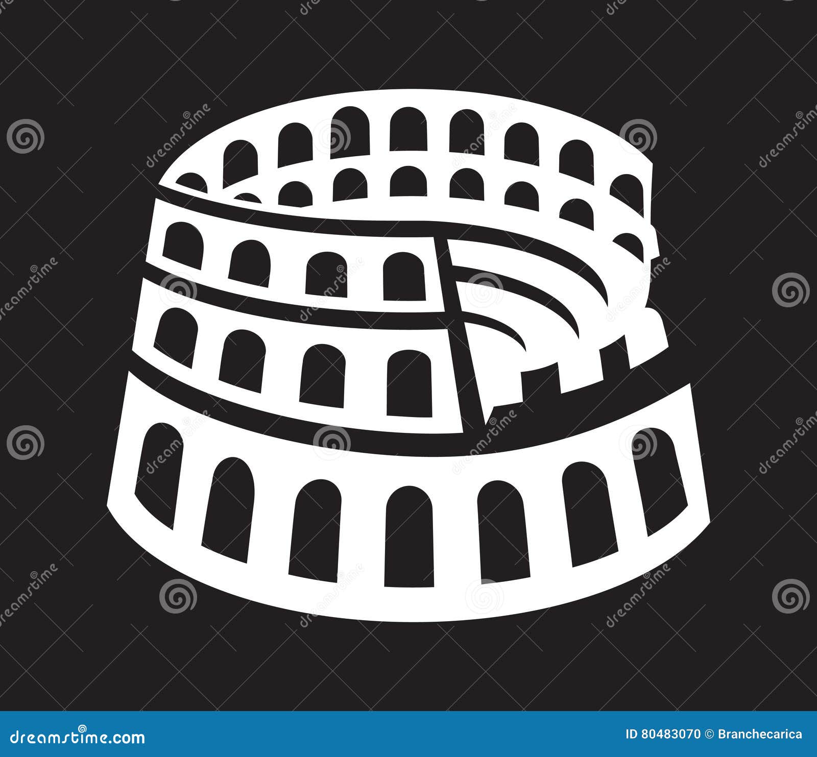 Rome colosseum icon stock vector. Illustration of symbol - 80483070