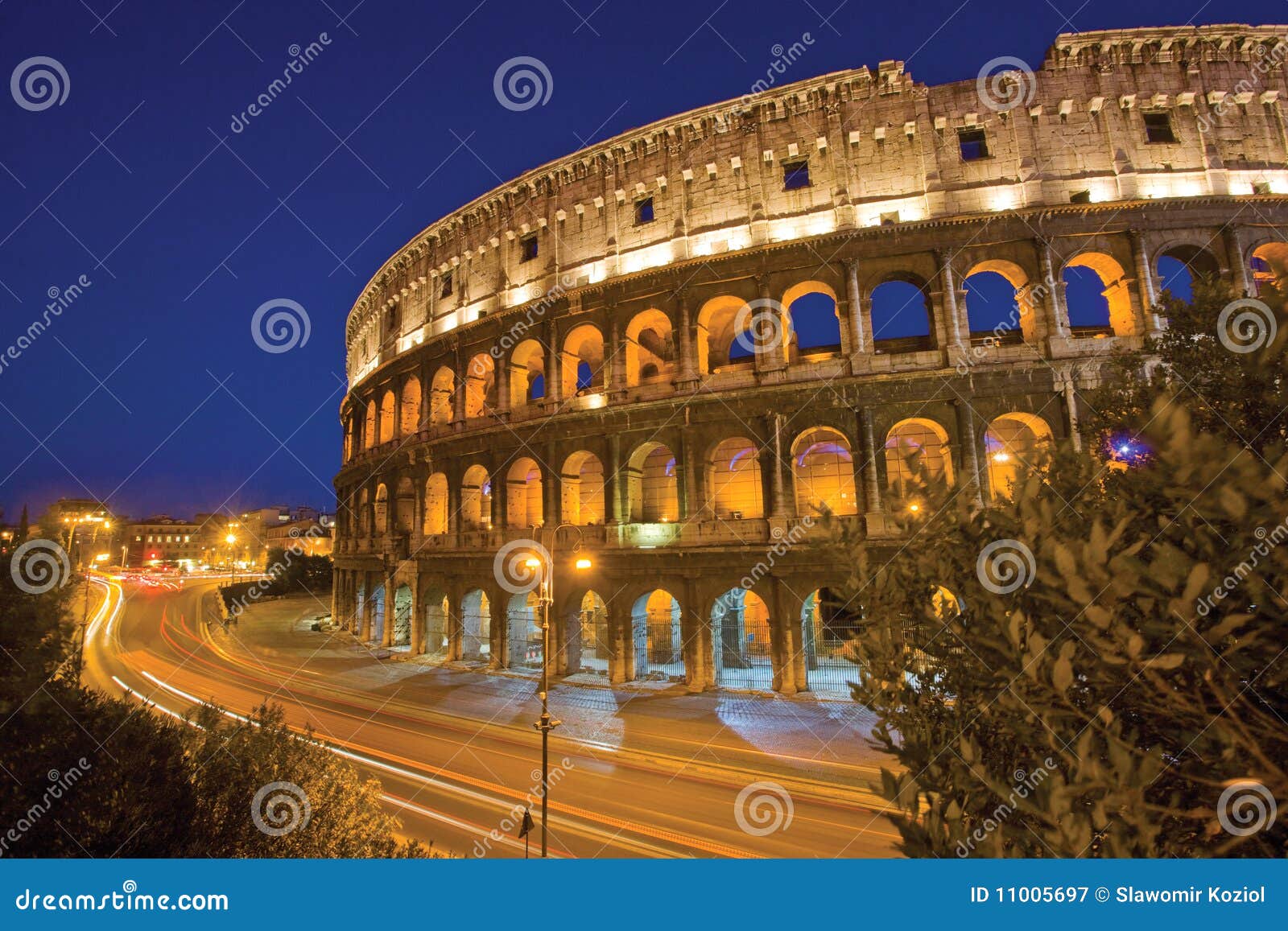 Rome Colosseum by Night stock image. Image of night, colloseum - 11005697