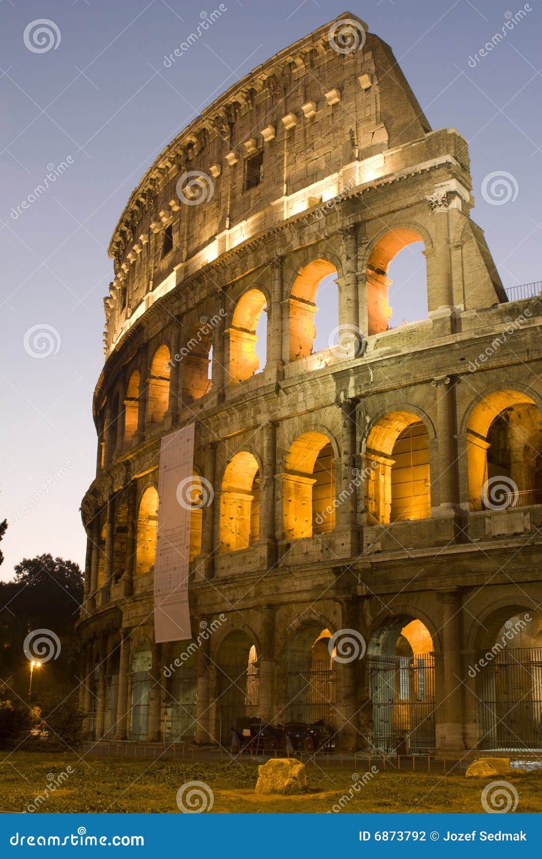 Rome - colosseum in night stock photo. Image of italy - 6873792