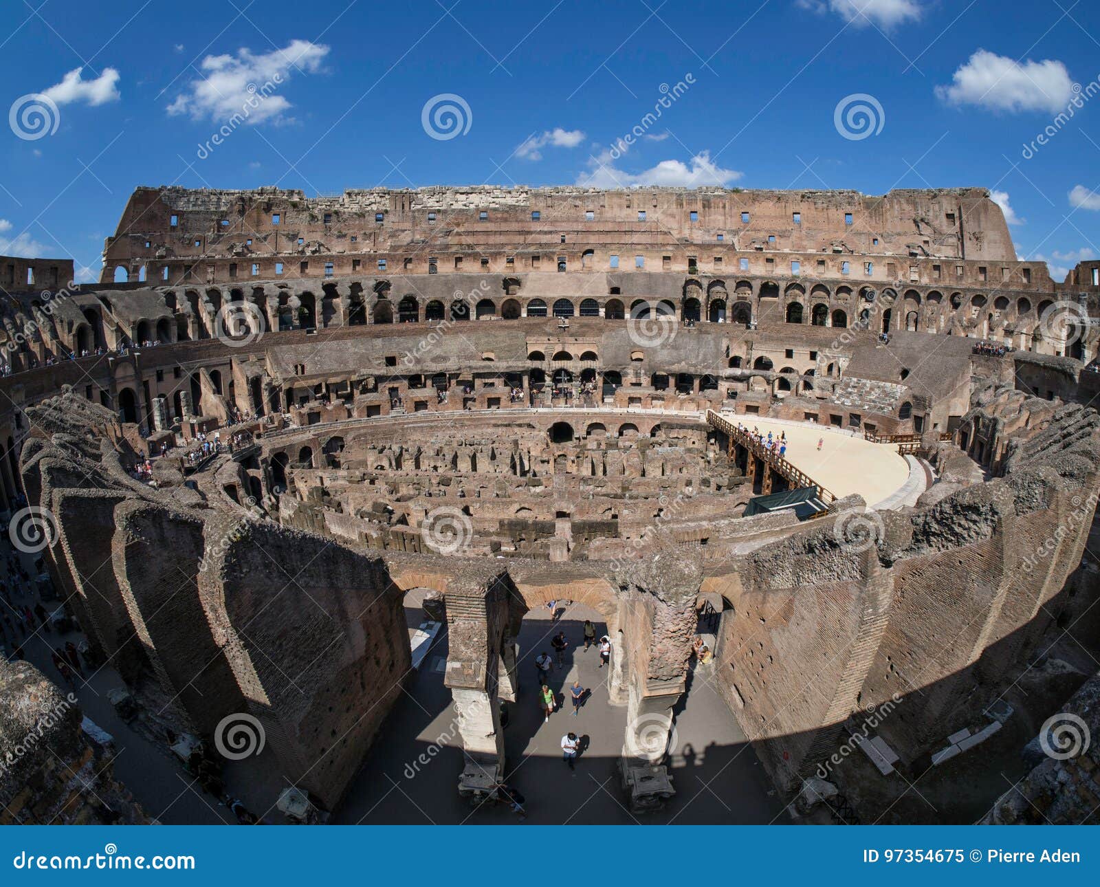 Rome colosseum wide angle stock image. Image of gladiator - 97354675