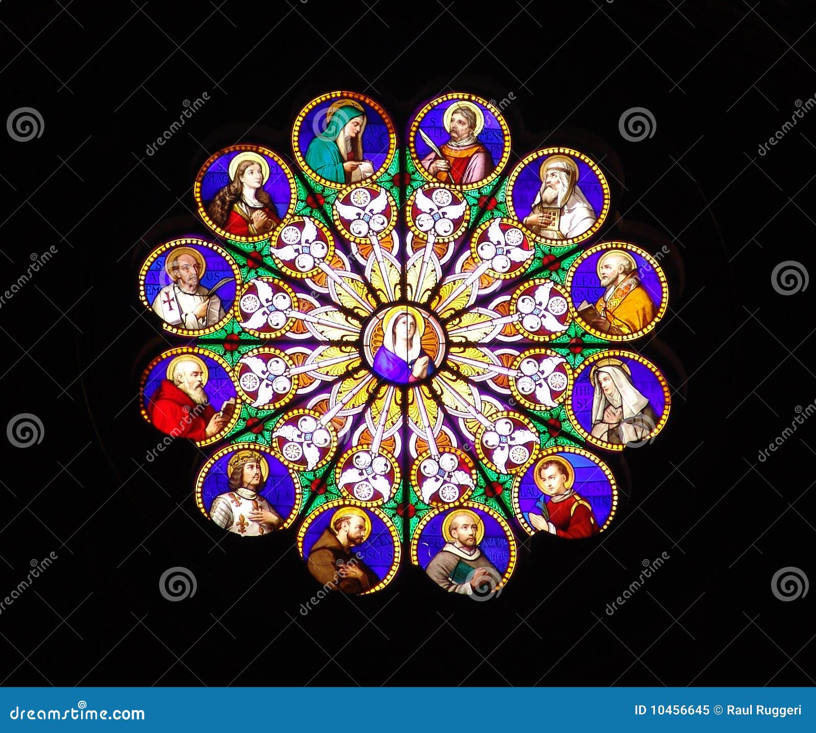 Rome, Coloured Glass Window of a Church Stock Image - Image of minerva ...
