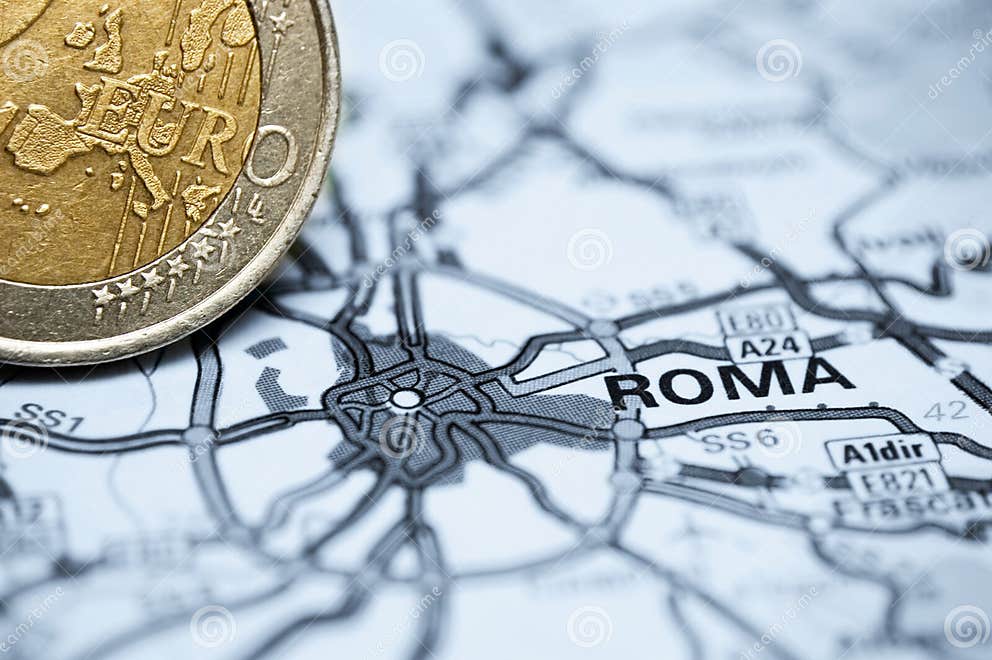 Rome and Euro coin stock photo. Image of countries, italy - 20258834