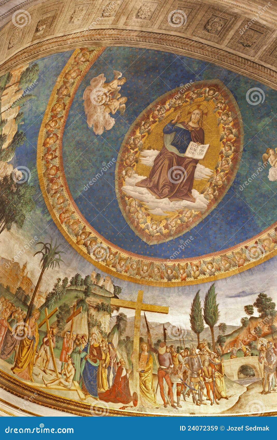 Rome - Fresco of Christ Pantokrator Stock Image - Image of lord, saint ...