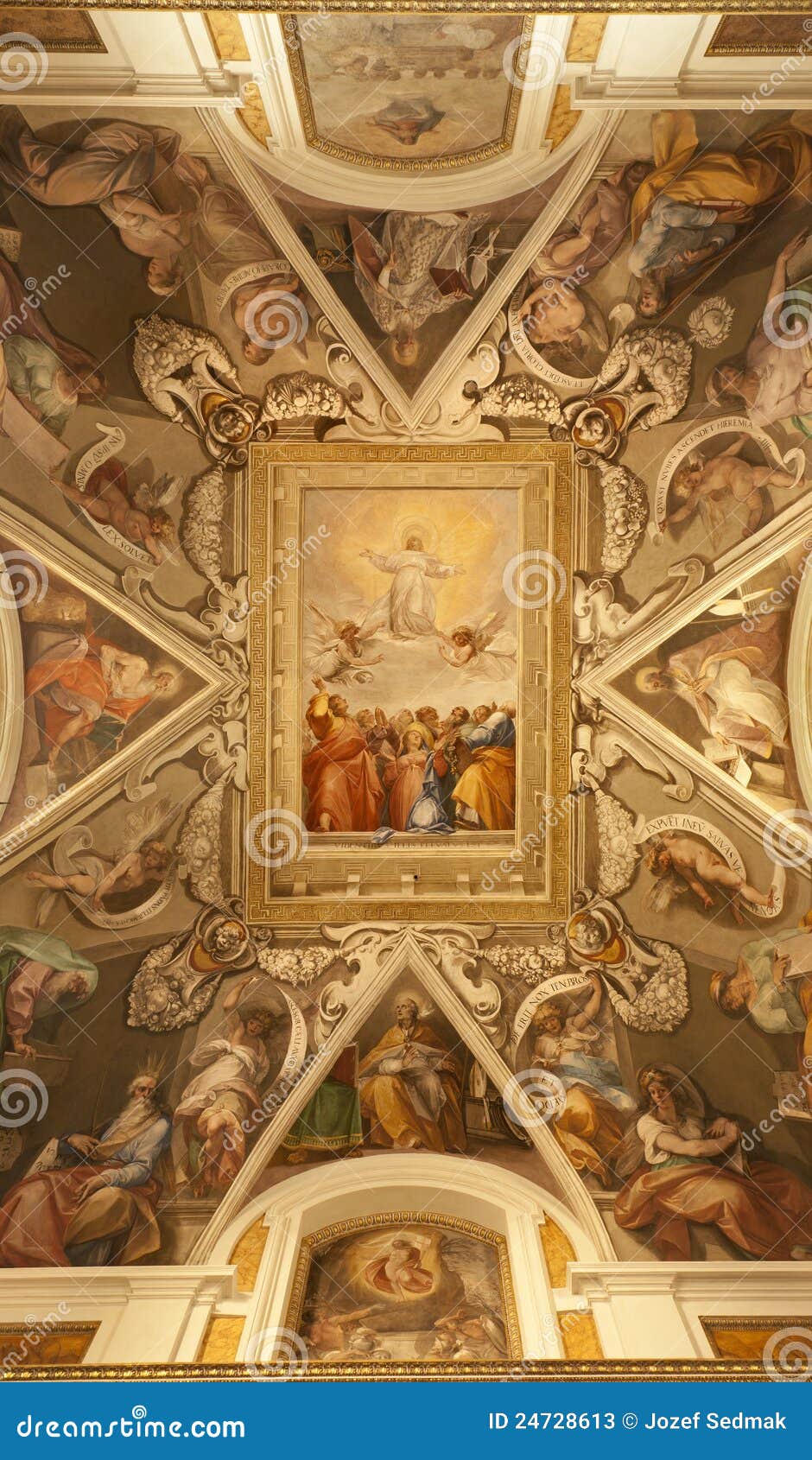 Rome - Fresco from Santa Prassede Chuch Stock Image - Image of interior ...