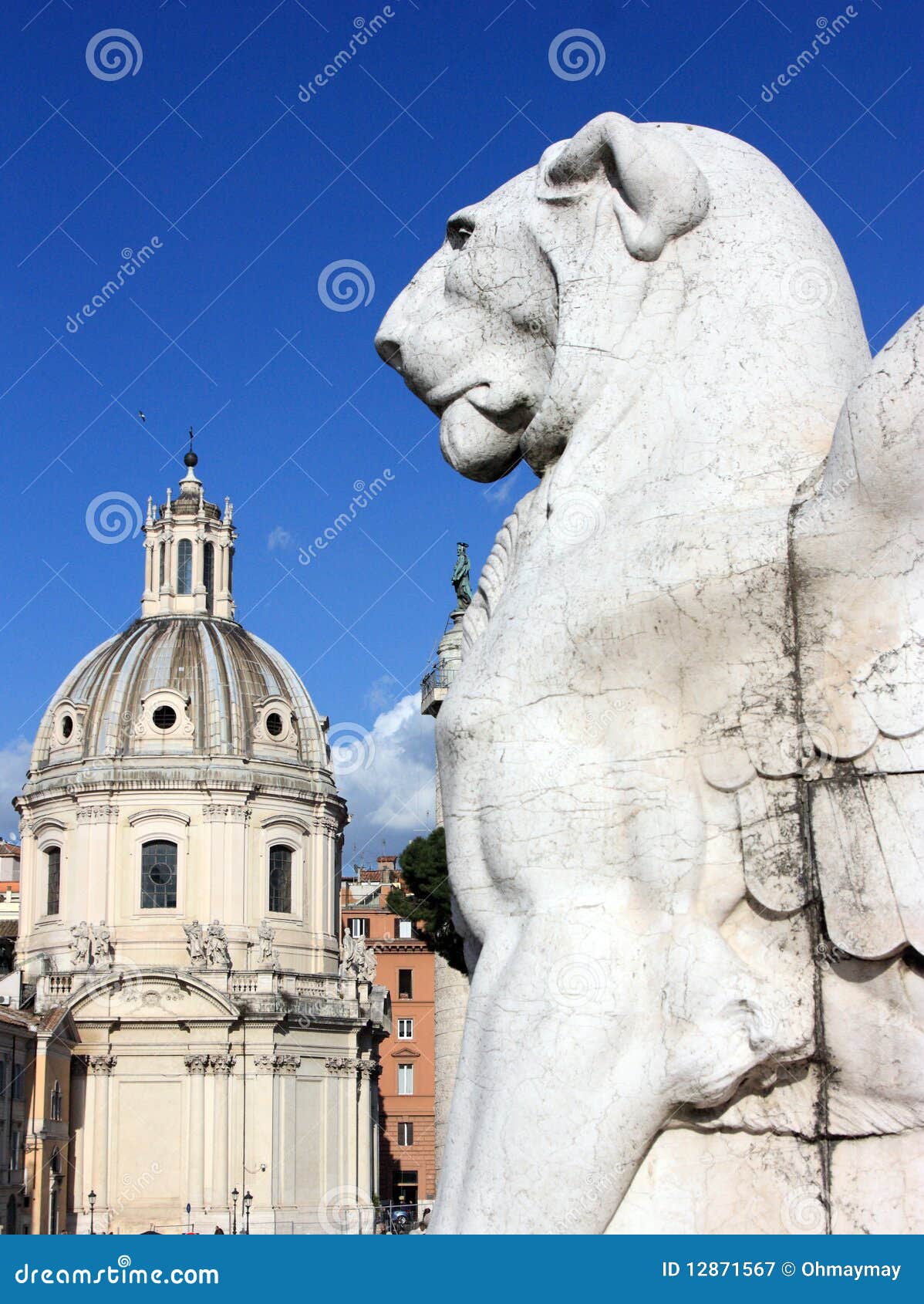 Rome: Giant Lion Statue in Historic Center Stock Image - Image of ...