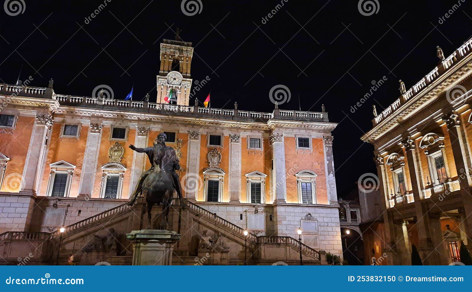 Rome - Il Campidoglio editorial image. Image of night - 253832150