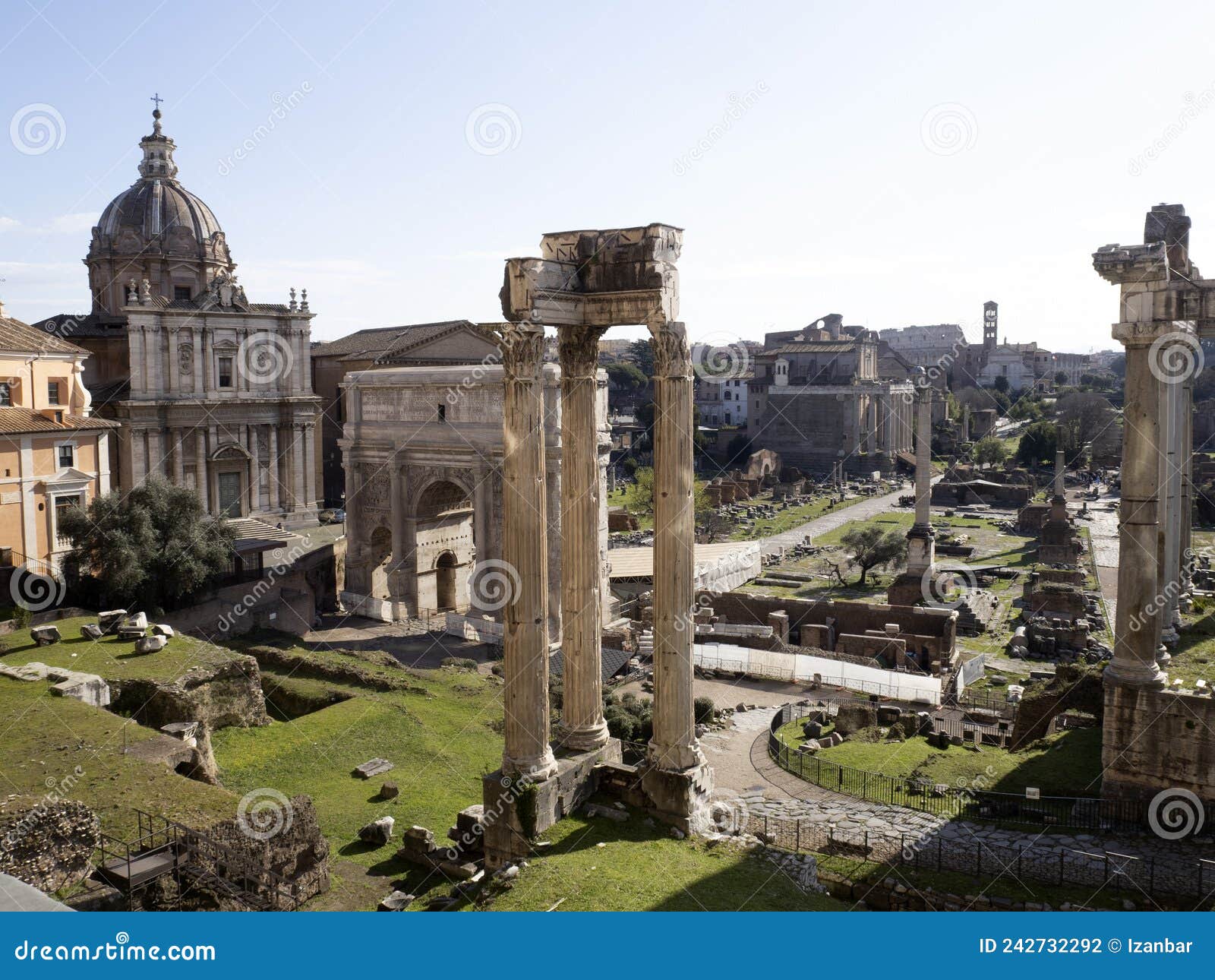 Rome Imperial Forums Aerial View Stock Photo - Image of famous, travel ...