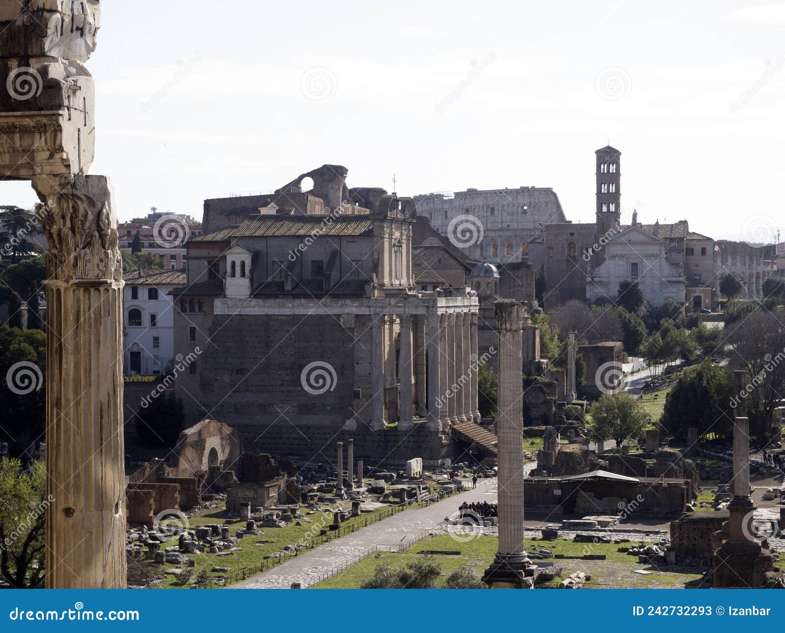 Rome Imperial Forums Aerial View Stock Image - Image of roma, urban ...