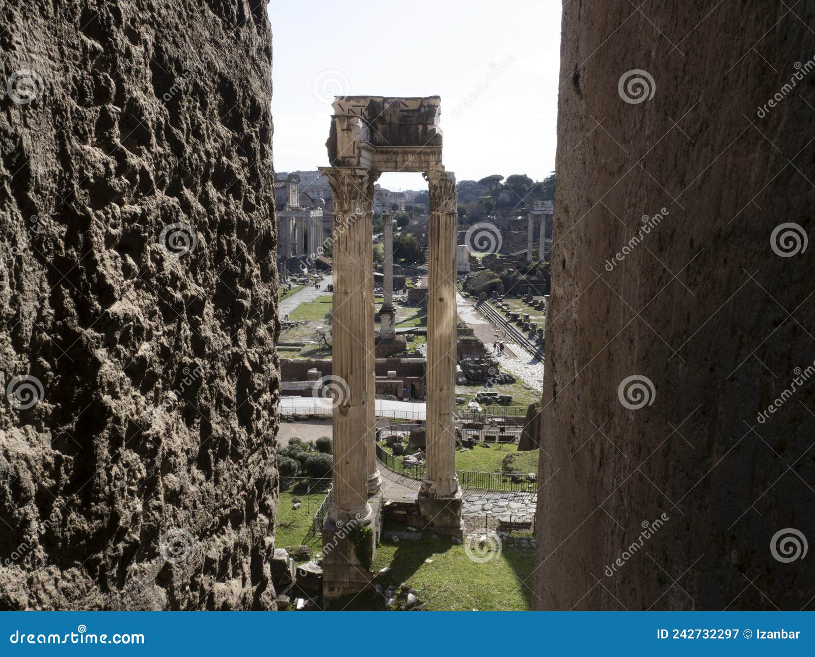 Rome Imperial Forums Aerial View Stock Image - Image of forum, history ...