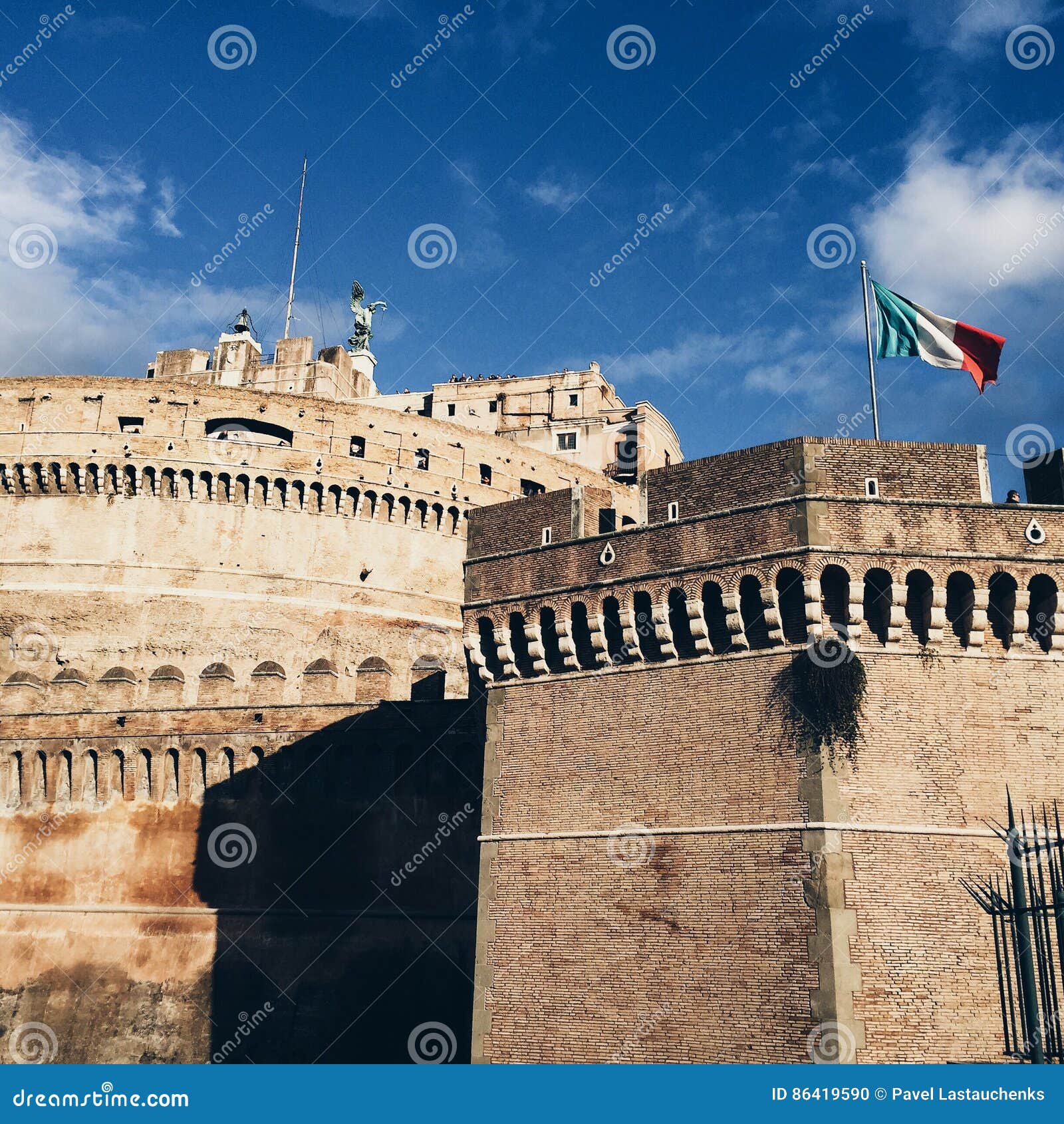 Rome, Italie, drapeau photo stock. Image du rome, italie - 86419590