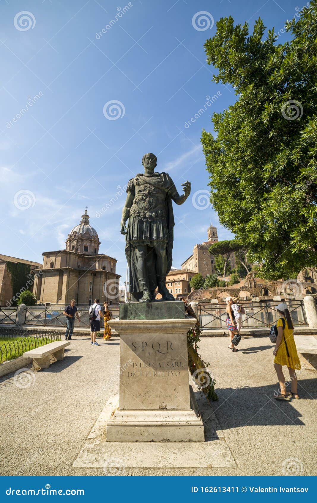 A Bronze Statue of Caesar is a Replica of an Antique Marble Statue ...