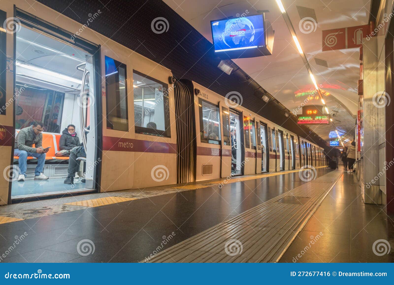 Metro Train on Metro Station in Rome Editorial Photo - Image of railway ...