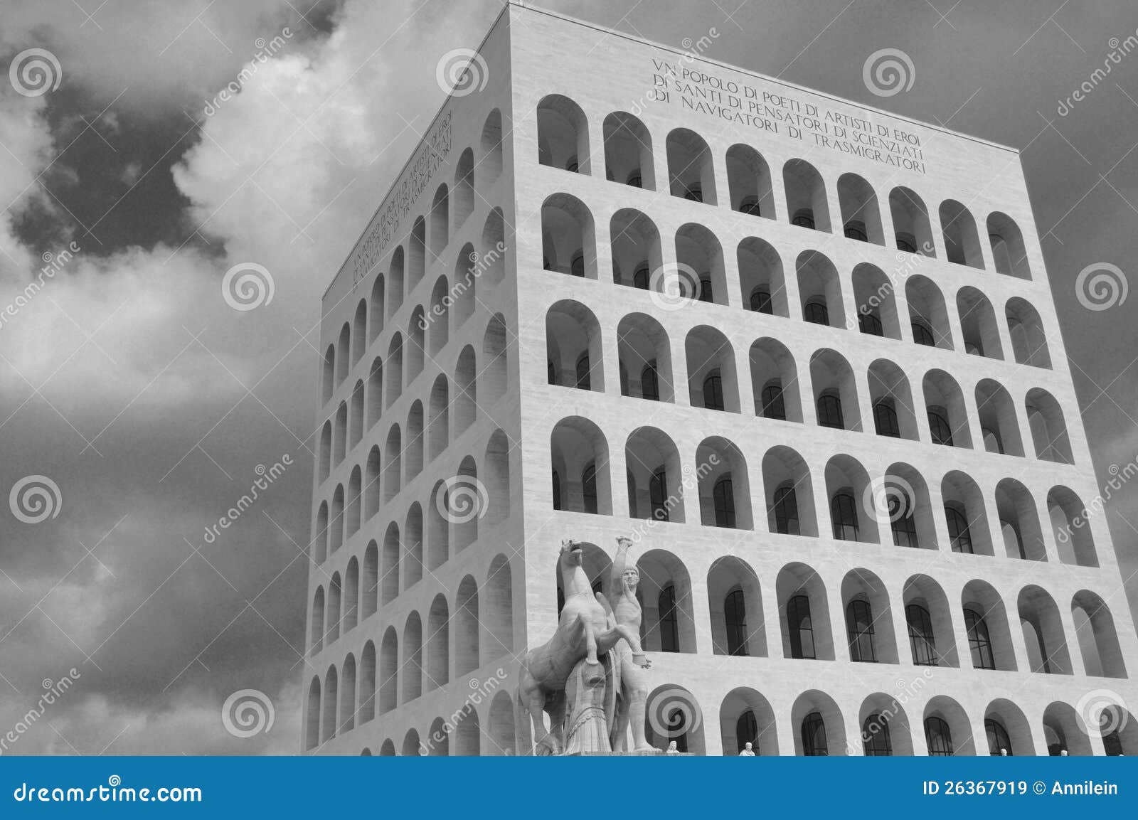 Rome, Italy, EUR, Square Colosseum Stock Image - Image of architectural ...