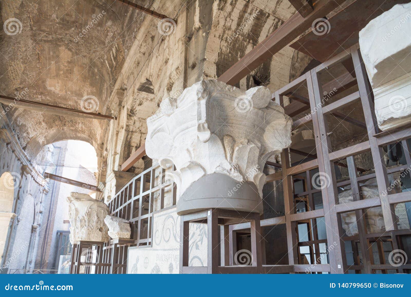 Rome, Italy - February 23, 2019: Part of an Ancient Architectural ...