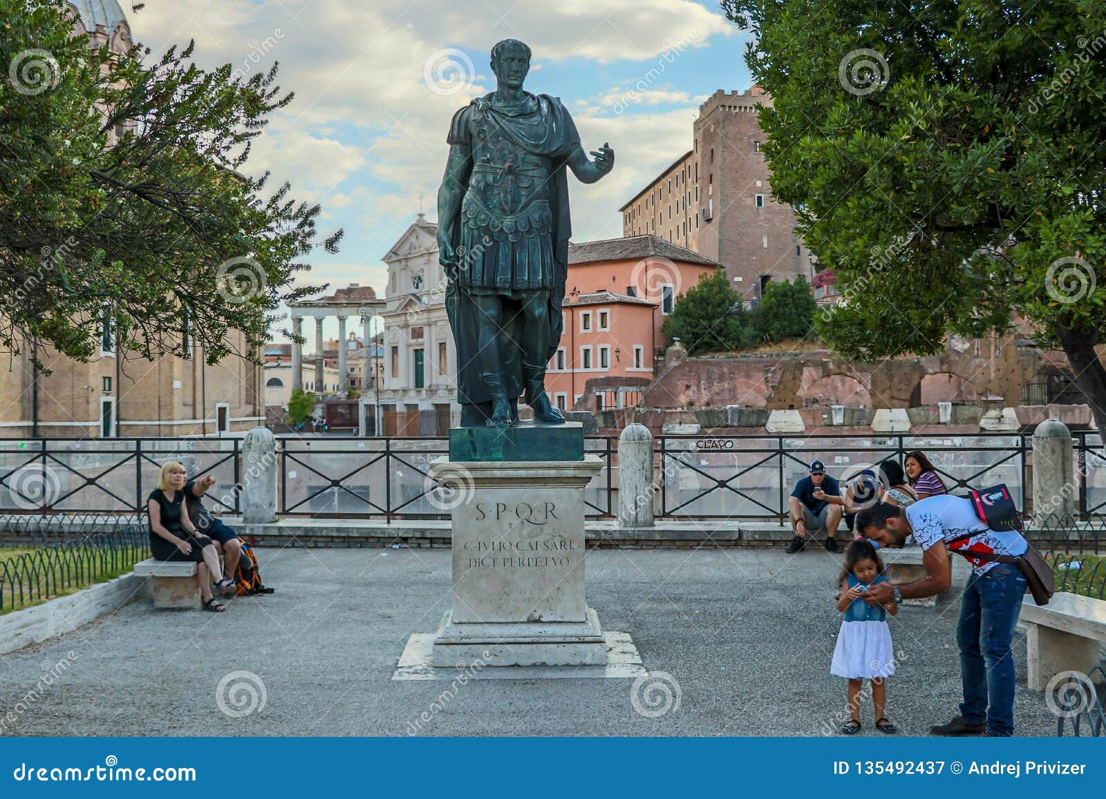 Bronze Monumental Statue of the Caesar in Rome Editorial Photography ...