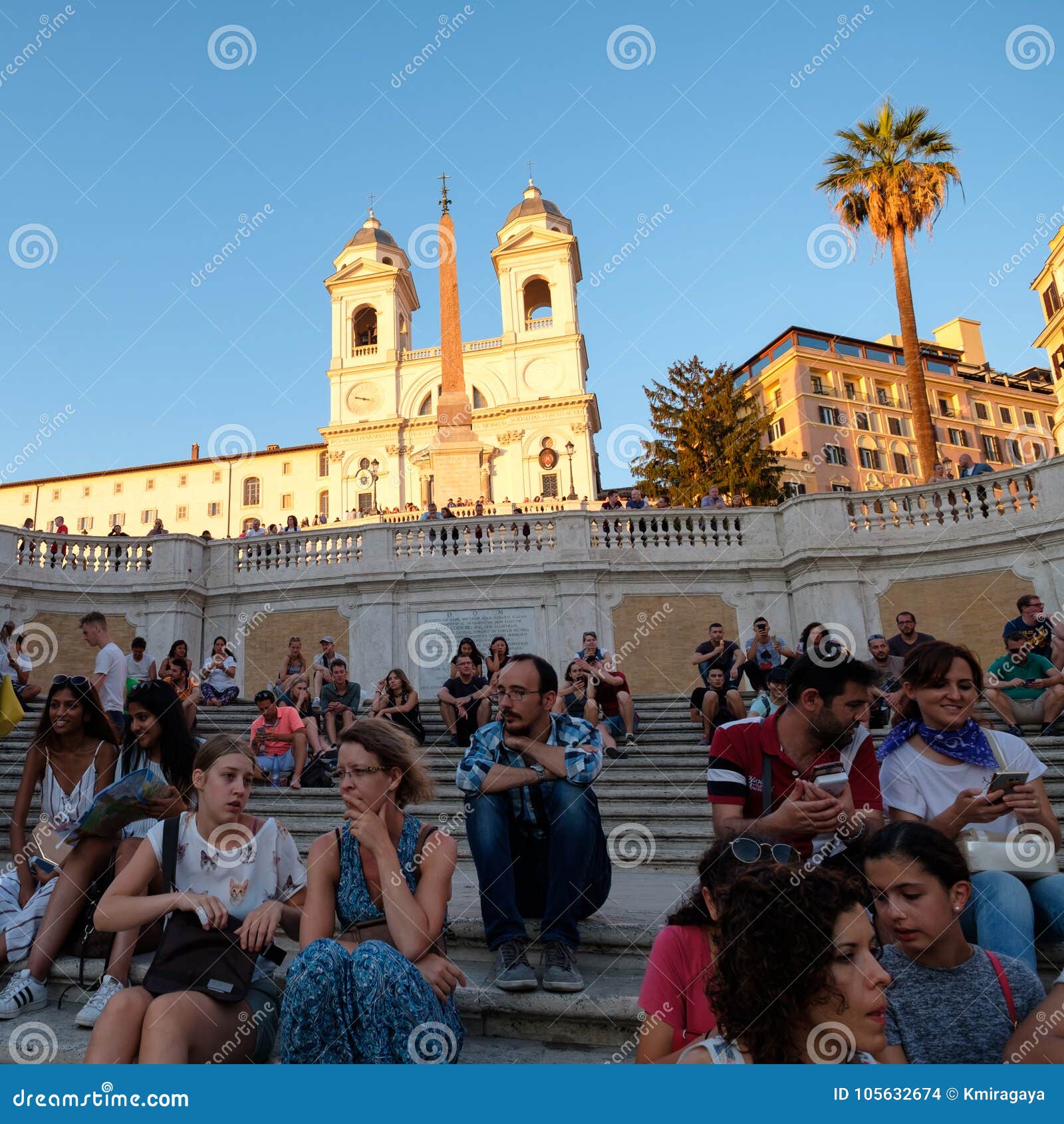 The Famous Spanish Steps in Rome at Sunset Editorial Stock Image ...