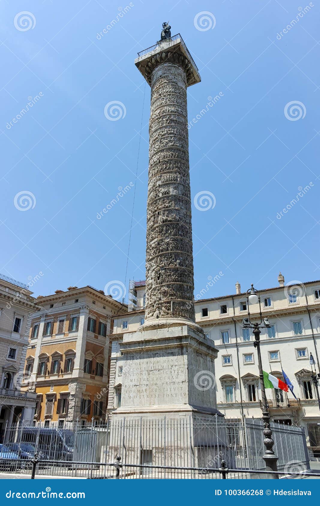 ROME, ITALY - JUNE 23, 2017: Amazing View of Marcus Aurelius Column in ...