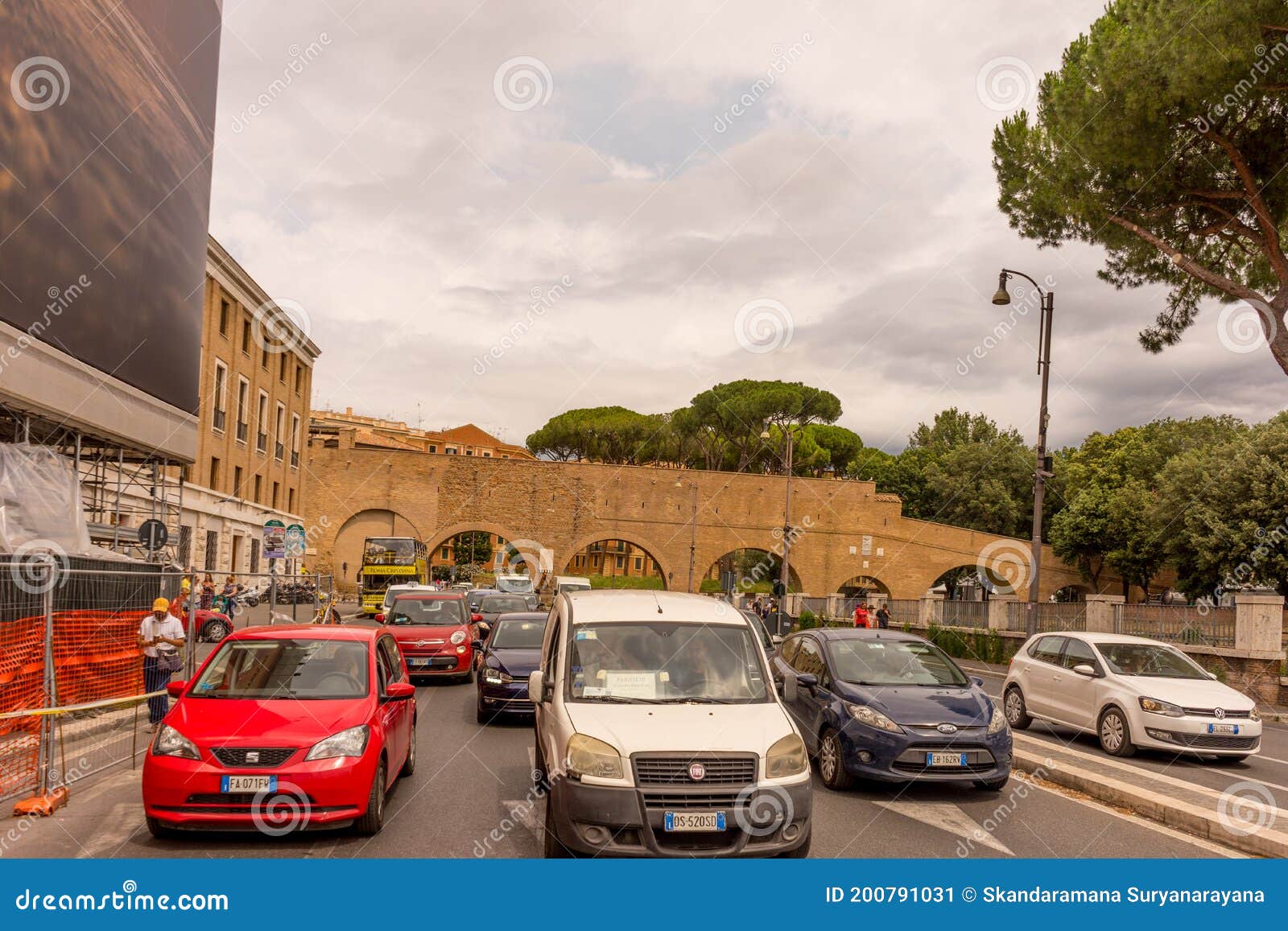 Rome, Italy - 23 June 2018: Traffic on the Streets of Rome, Italy ...