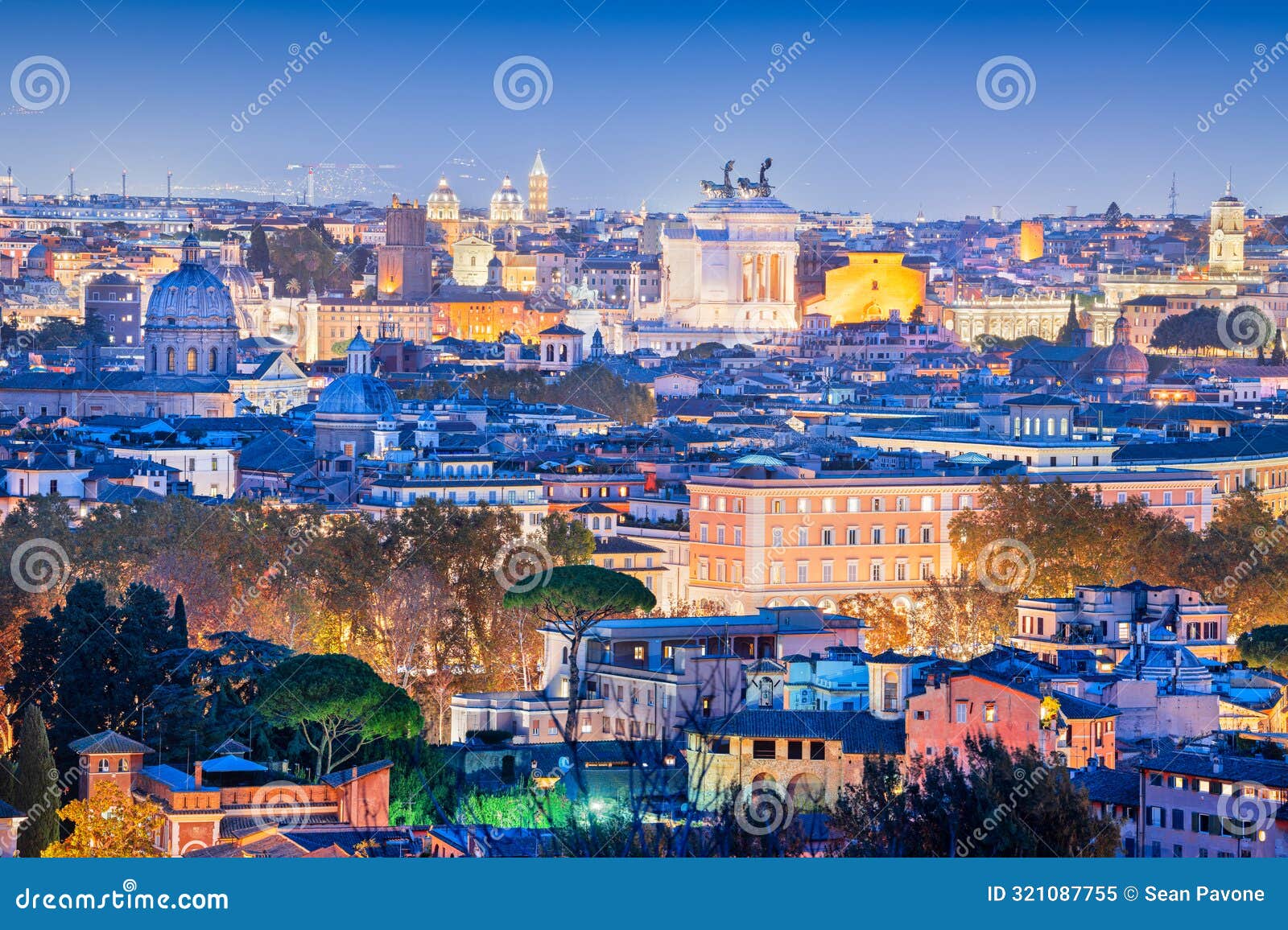 Rome, Italy at Night stock image. Image of roman, cityscape - 321087755