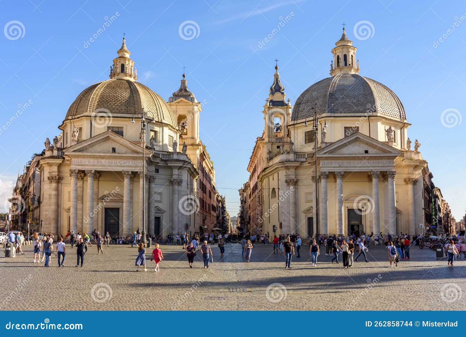 Rome, Italy - October 2022: Churches on Piazza Del Popolo Square ...