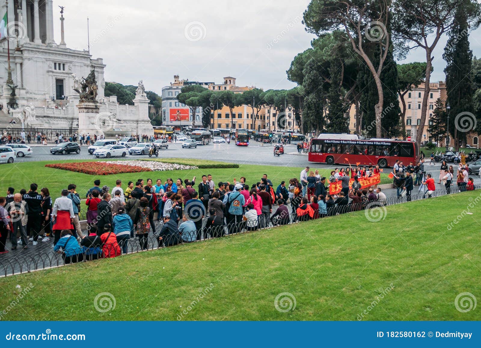 Rome, Italy - October 2019: Crowd of Chinese Tourists in Rome, Italy ...