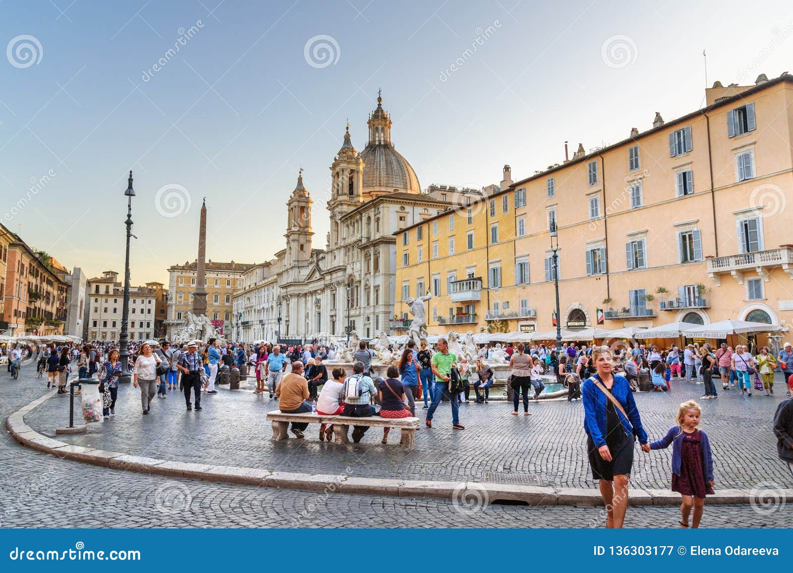 Piazza Navona in Rome. Italy Editorial Photography - Image of monument ...