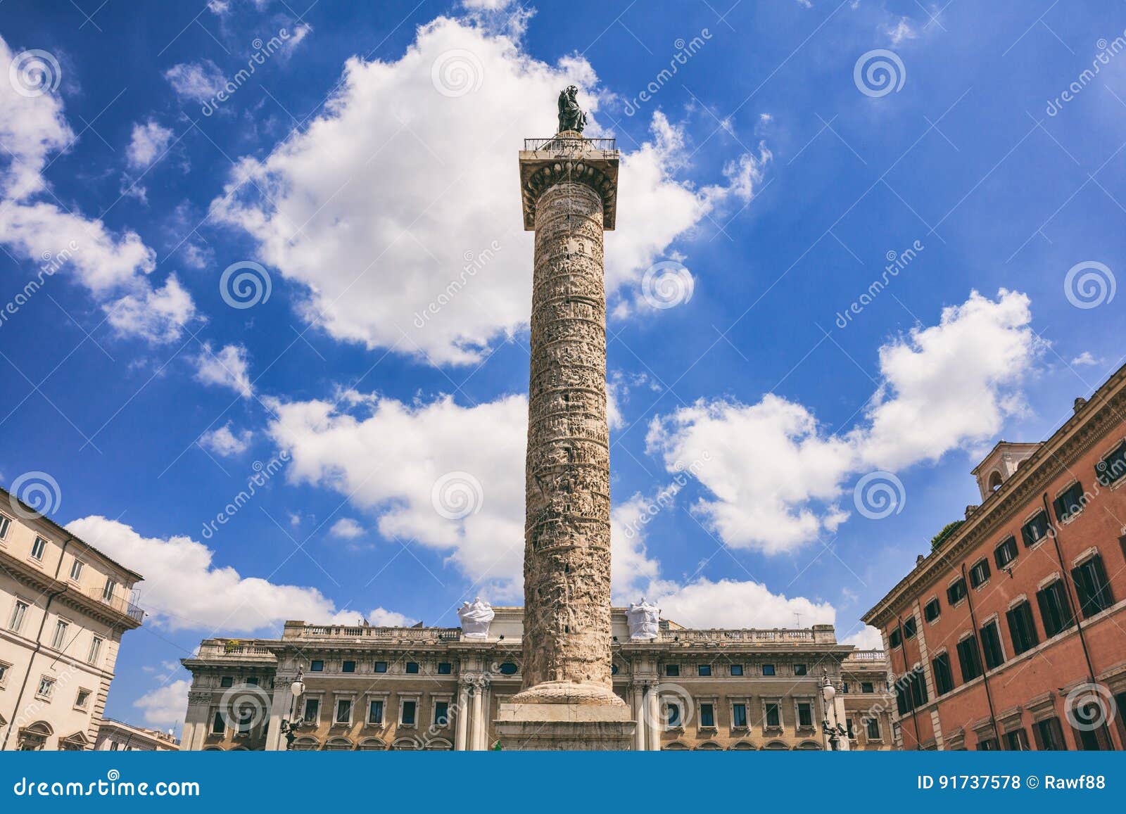 Rome, Italy - Piazza Colonna Stock Photo - Image of piazza, landmark ...