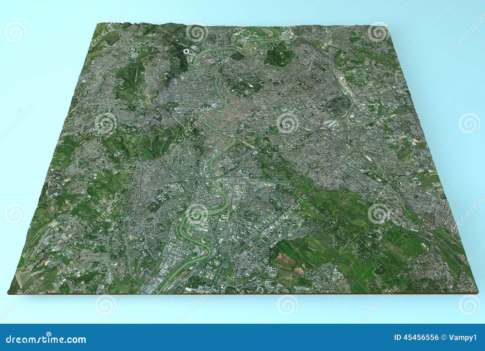 Rome, Italy, Satellite Map View Stock Illustration - Illustration of ...