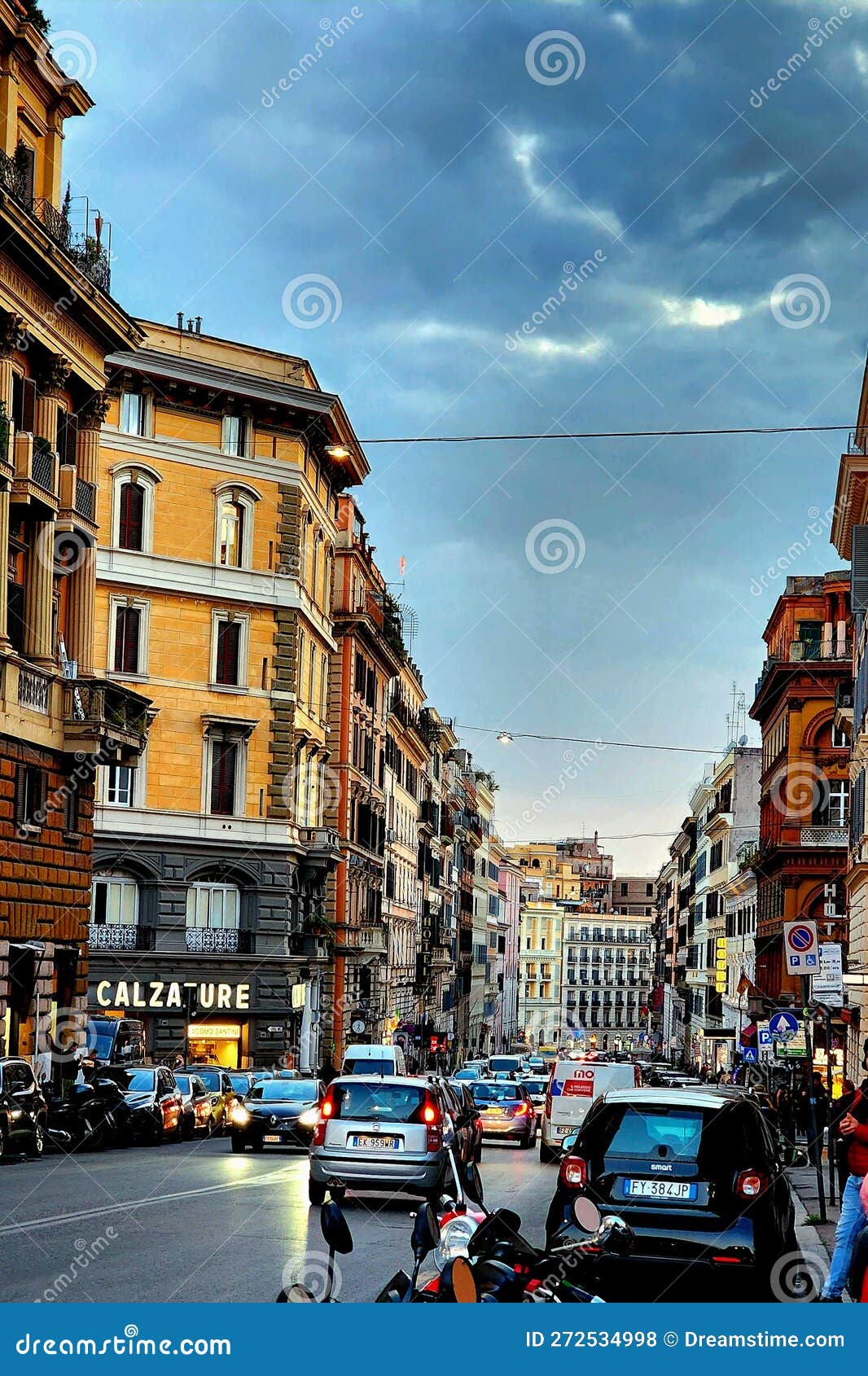 Rome Italy Streets at Nightfall Editorial Stock Photo - Image of nightfall, streets: 272534998