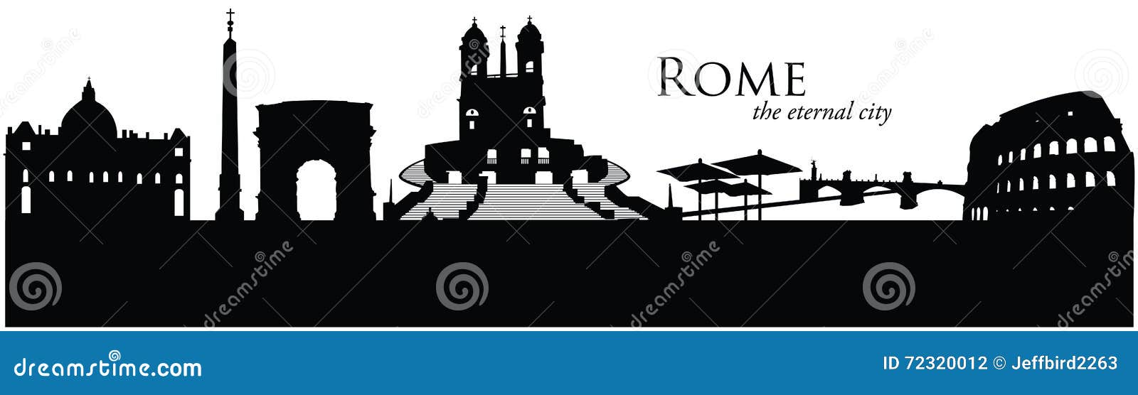 Rome, Italy stock vector. Illustration of sights, cathedral - 72320012