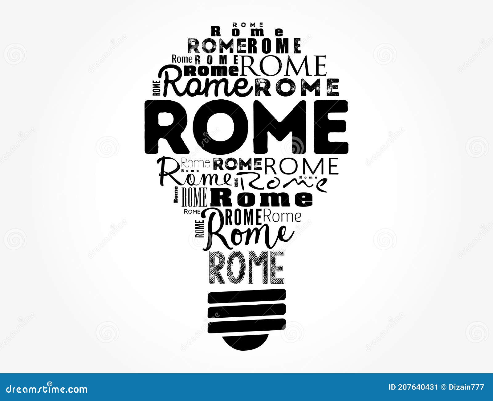 Rome light bulb word cloud stock illustration. Illustration of tiber ...