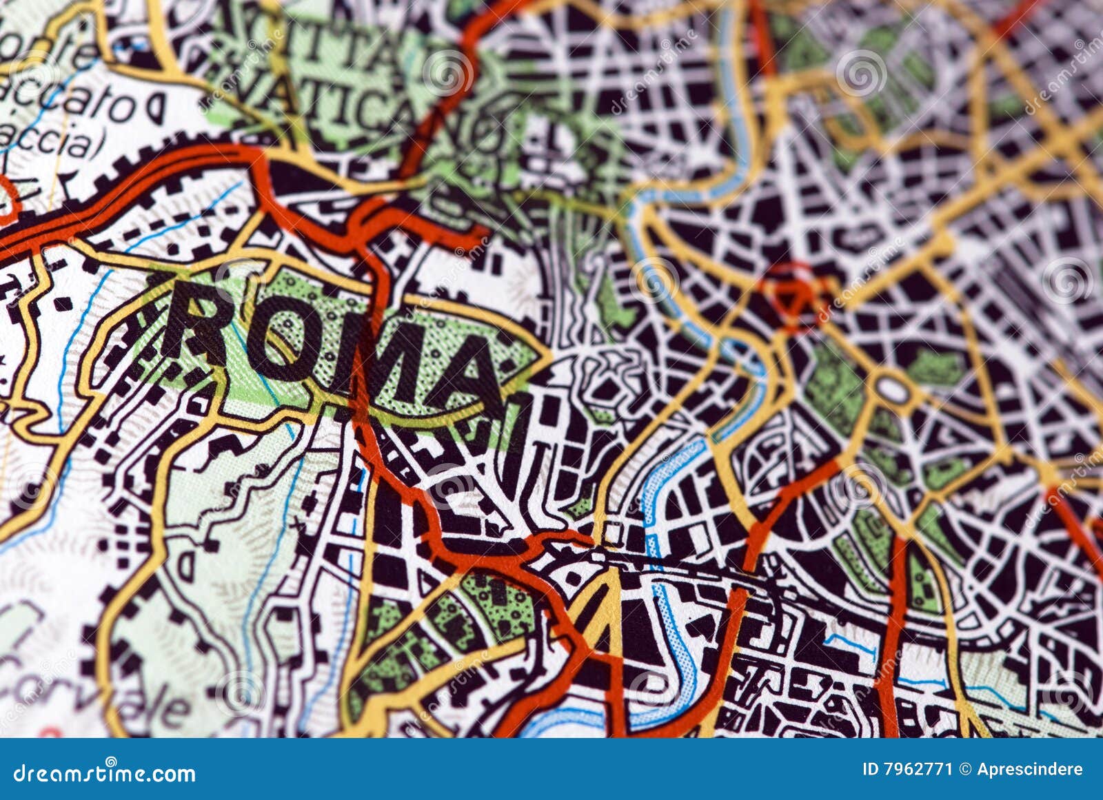 Rome on the map stock image. Image of detail, italy, atlas - 7962771