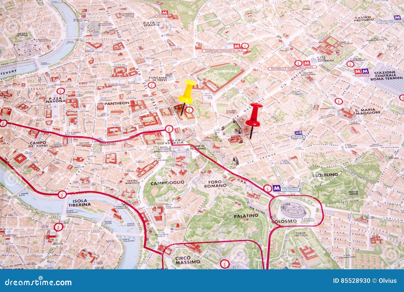 The Rome map stock photo. Image of cartography, country - 85528930