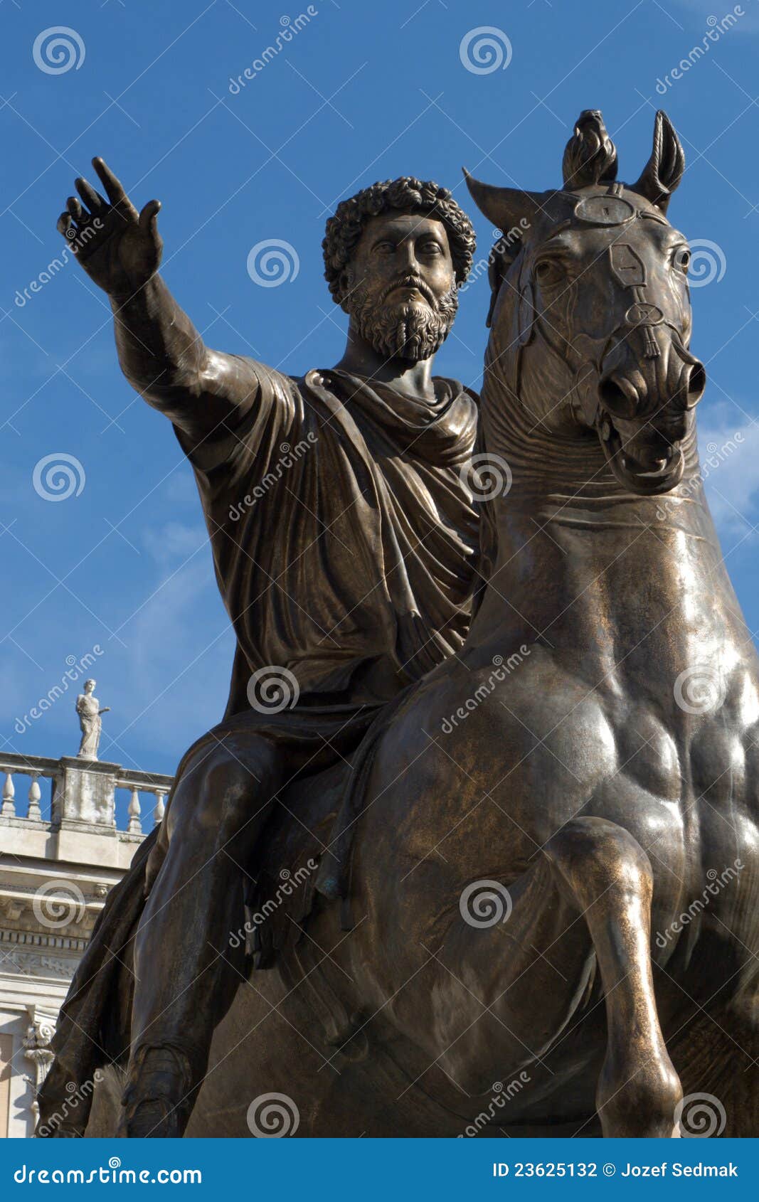 Rome - Marcus Aur Statue Rome - Piazza Campidoglio Stock Photo - Image ...