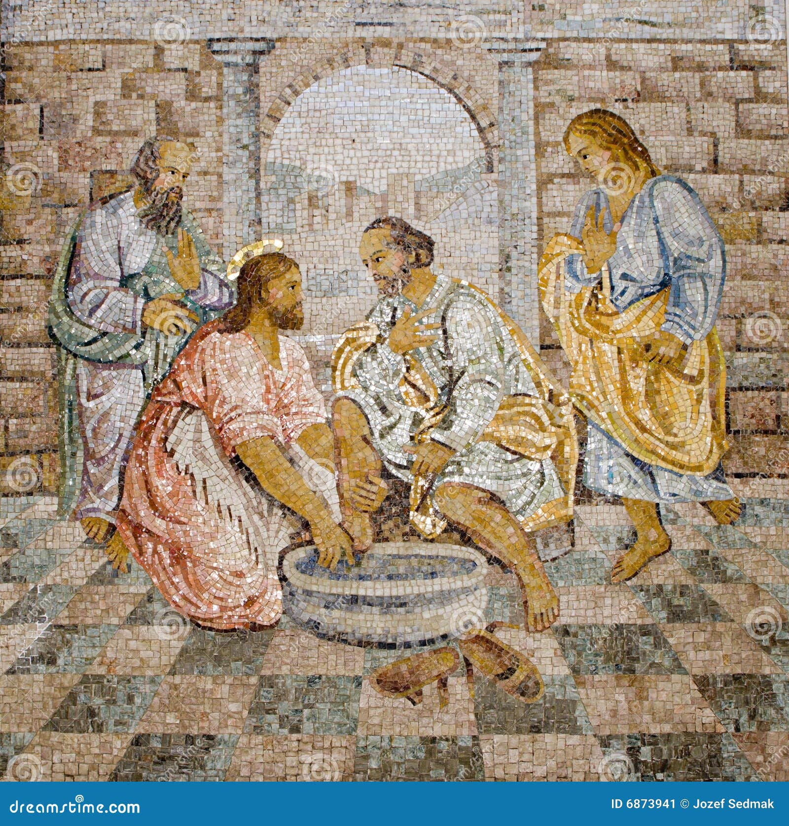 Rome - Mosaic of Feet Washing Editorial Photo - Image of messiah ...