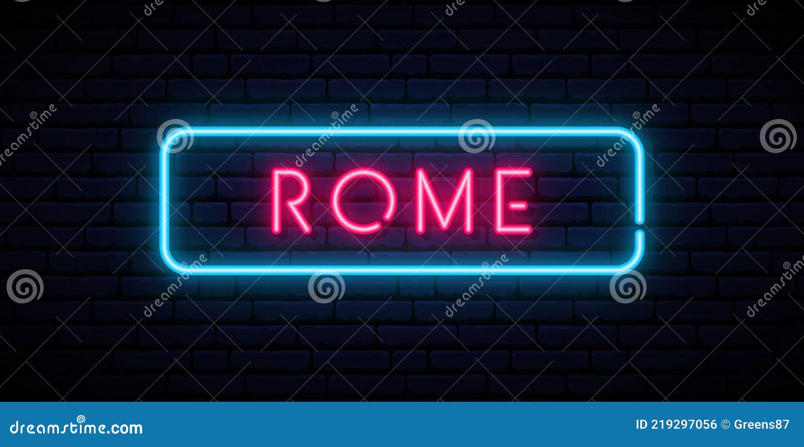Rome neon sign. stock vector. Illustration of font, isolated - 219297056