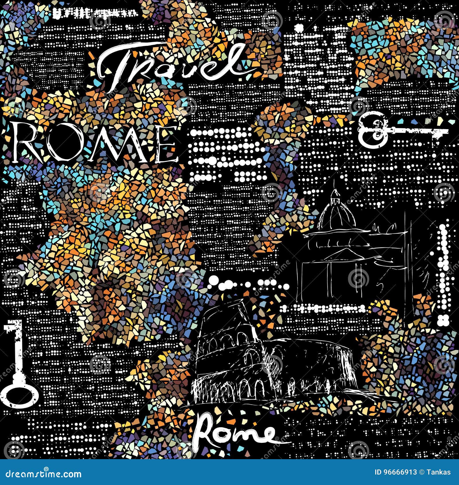 Rome newspaper background stock vector. Illustration of rome - 96666913