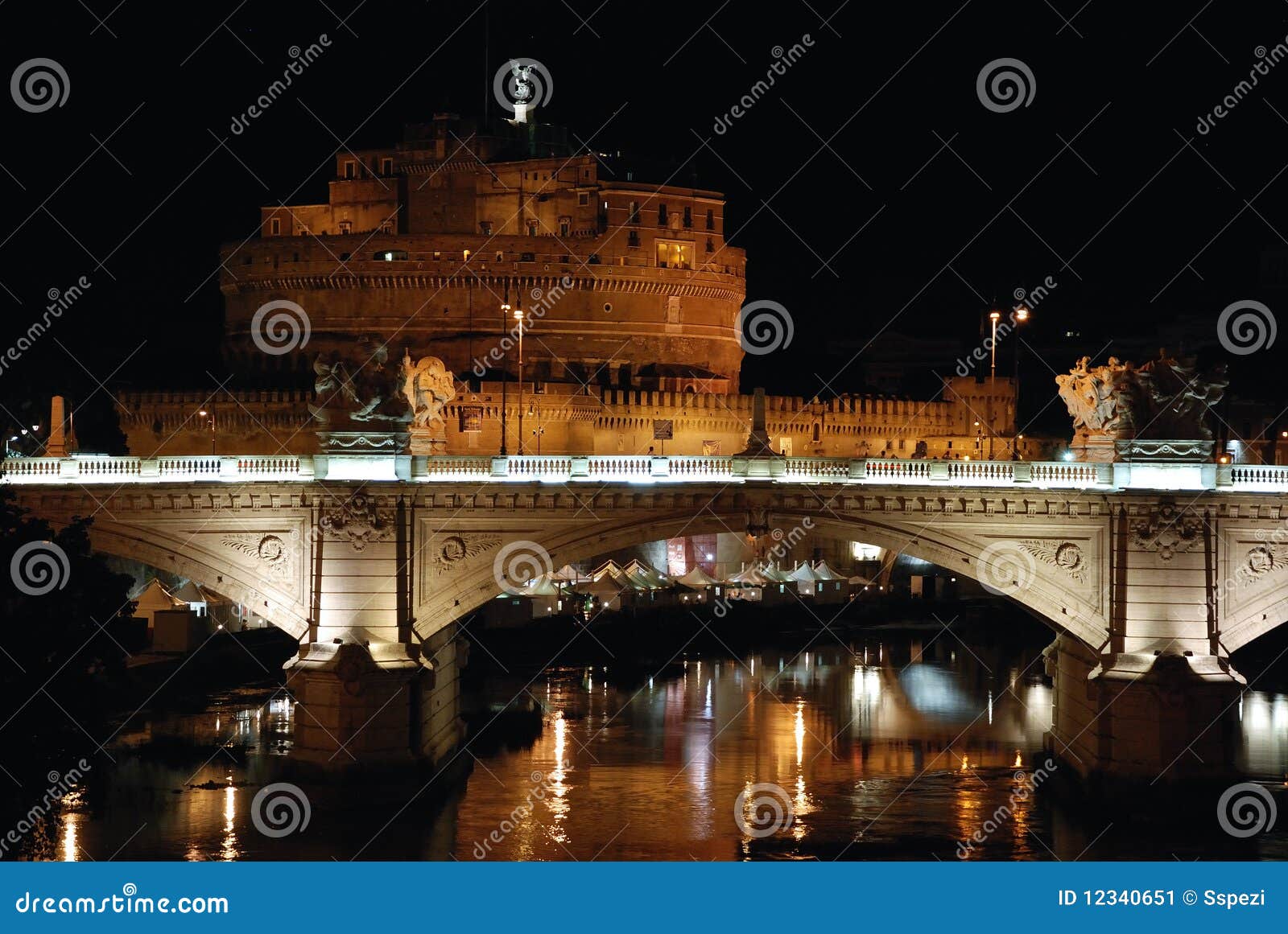 Rome by Night stock image. Image of history, night, building - 12340651