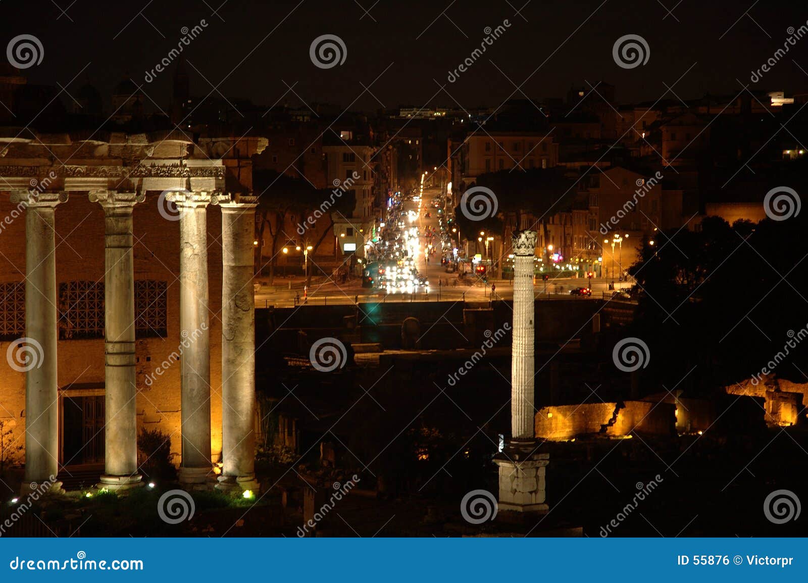 Rome at night stock photo. Image of dark, moon, building - 55876