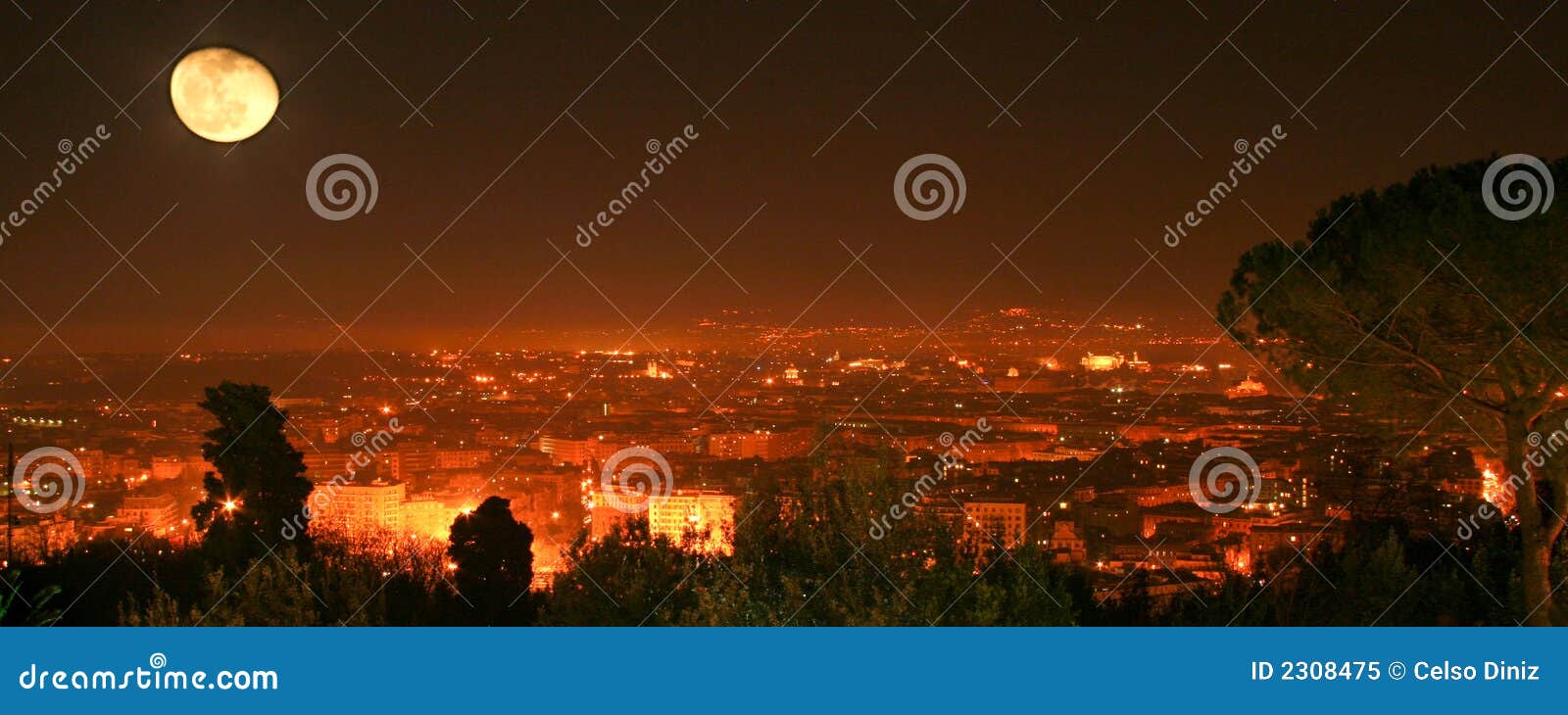 Night view over Rome stock image. Image of black, dark - 2308475